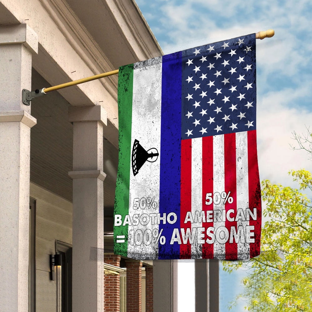 Flag American Half Basotho Flag Basotho American Friendship Lesotho U.S ...