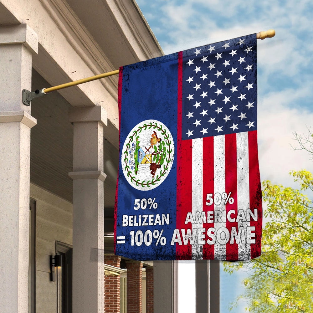 Flag American Half Belizean Flag Belizean American Friendship Belize U ...