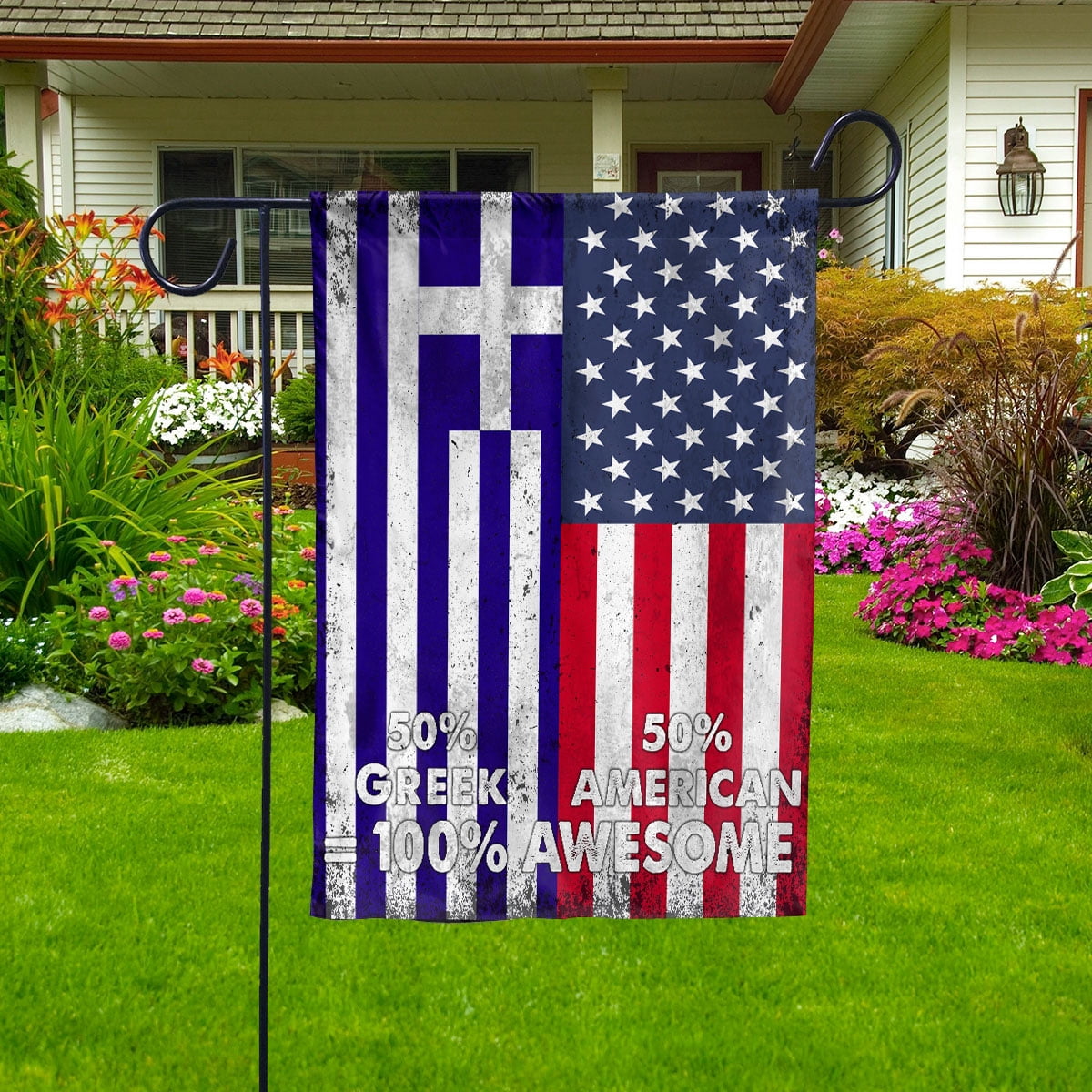 Flag American Half Greek Flag Greek American Friendship Greece U.S.A ...