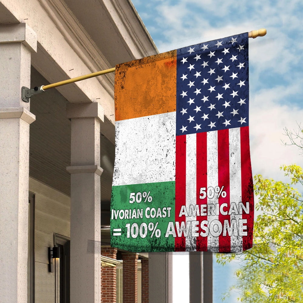 Flag American Half Ivorian Coast Flag Ivorian Coast American Friendship ...