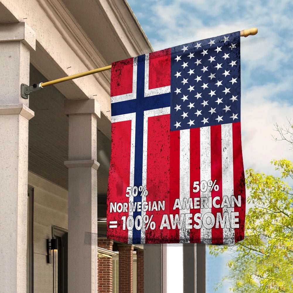Flag American Half Norwegian Flag Norwegian American Friendship Norway ...