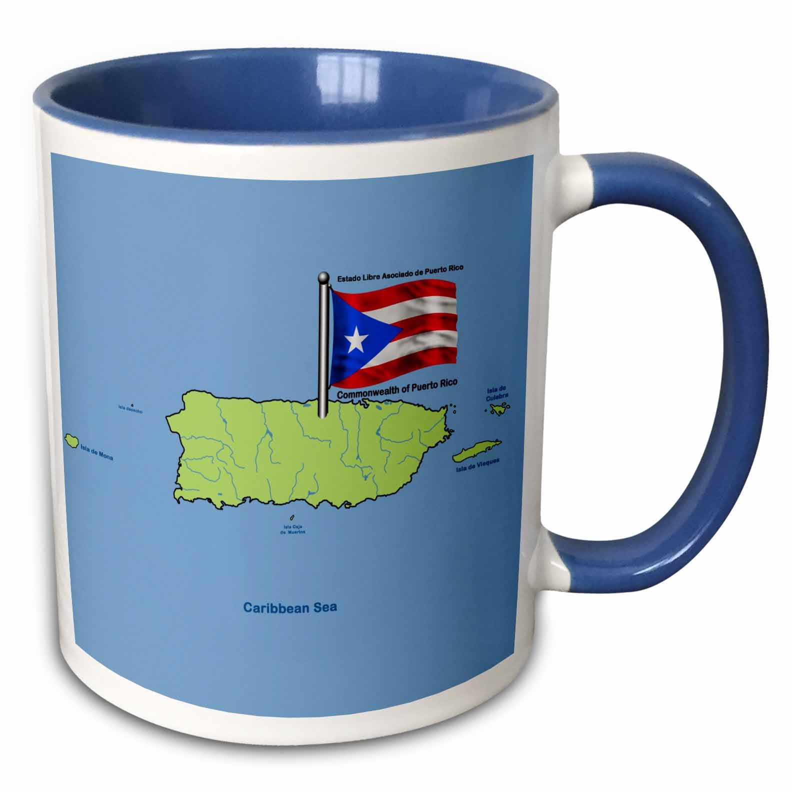 3drose, Flag and Map of Puerto Rico with the Commonwealth of Puerto ...