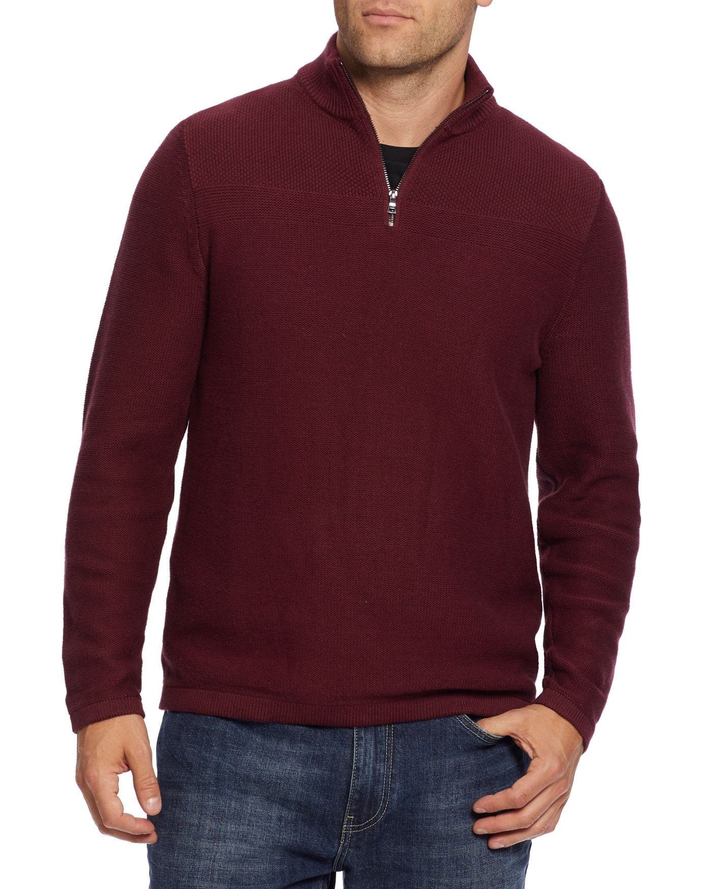 Flag & Anthem Men's Henryville 1/4 Zip Pullover Sweater, Maroon Heather ...