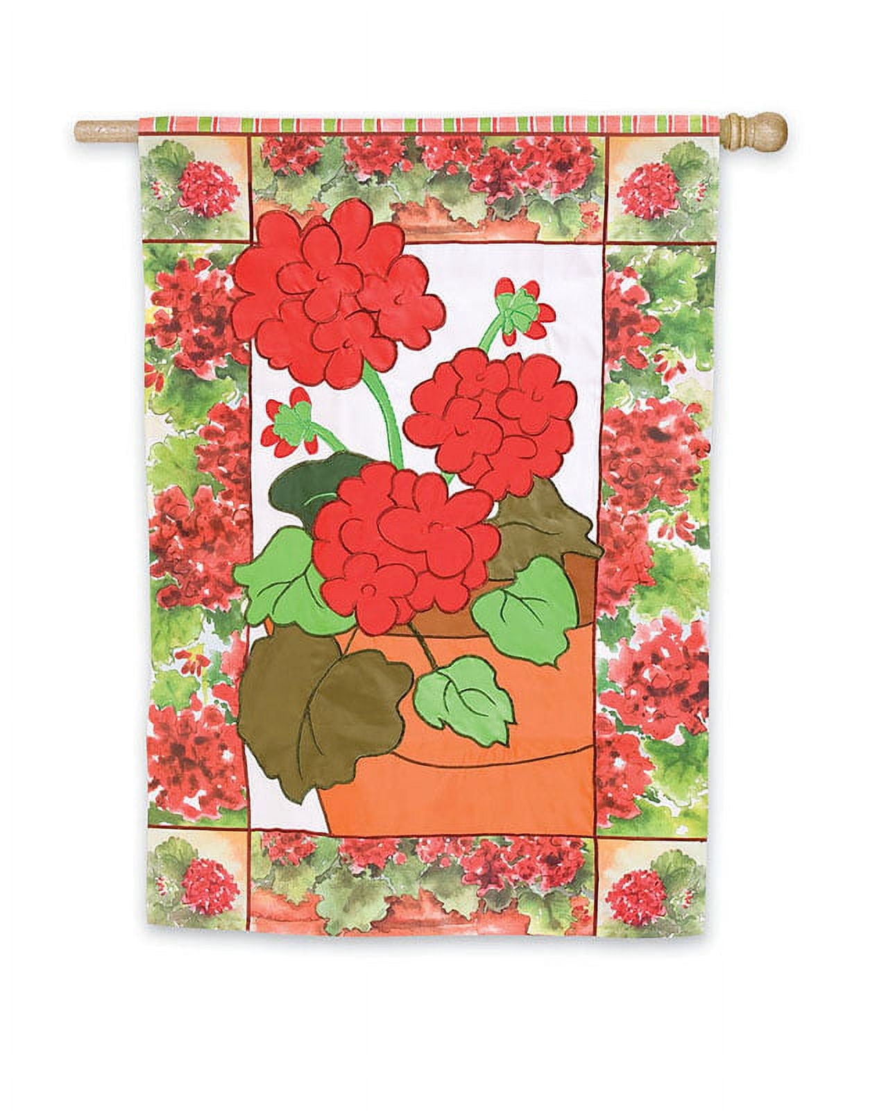Flag,Artistic Blend,House Size Flag,Potted Geraniums - Walmart.com