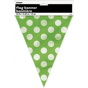 12ft Red Polka Dot and Chevron Paper Flag Banner - Walmart.com