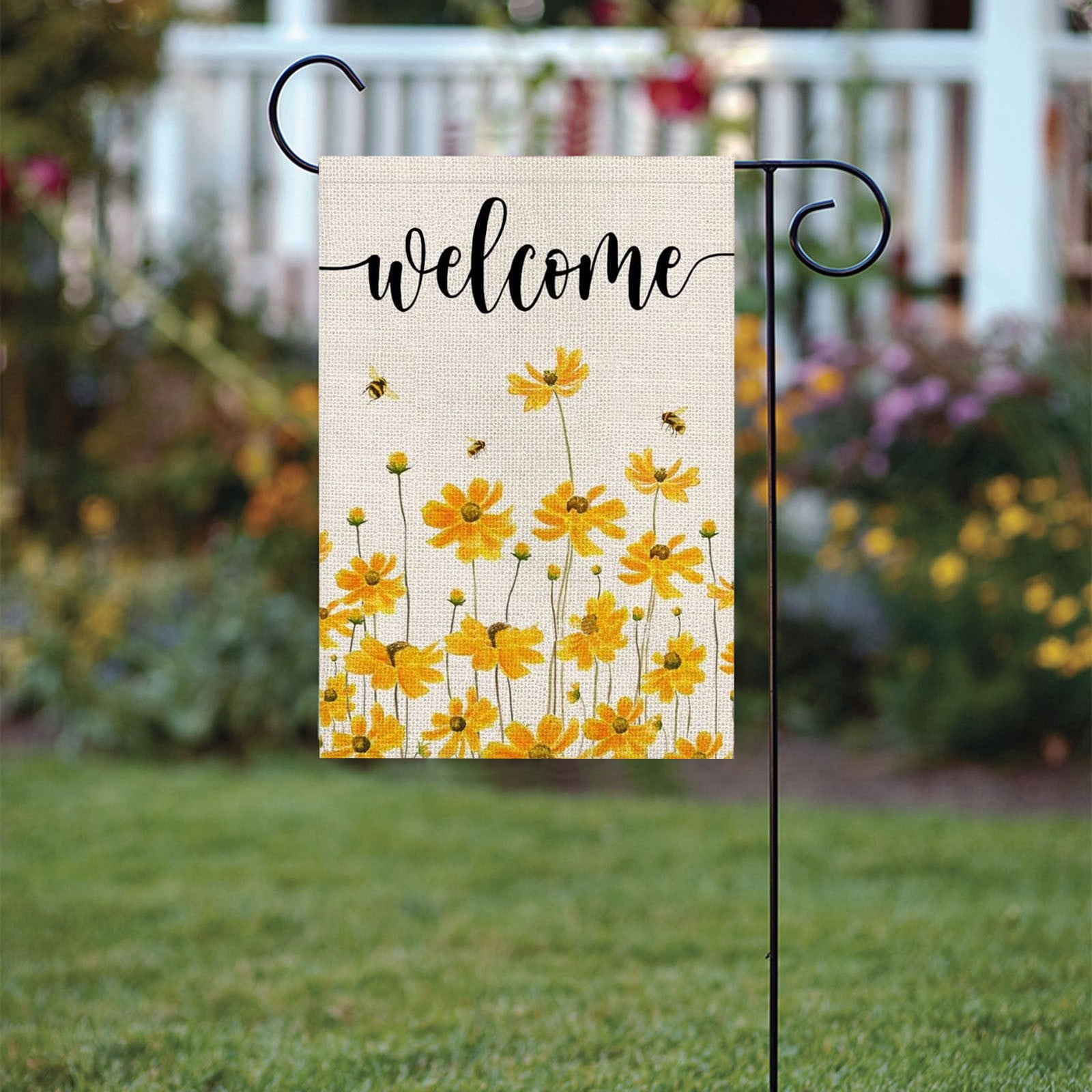 Flag BannerbannerDecorative Welcome Spring Spring Flower Garden Flags ...