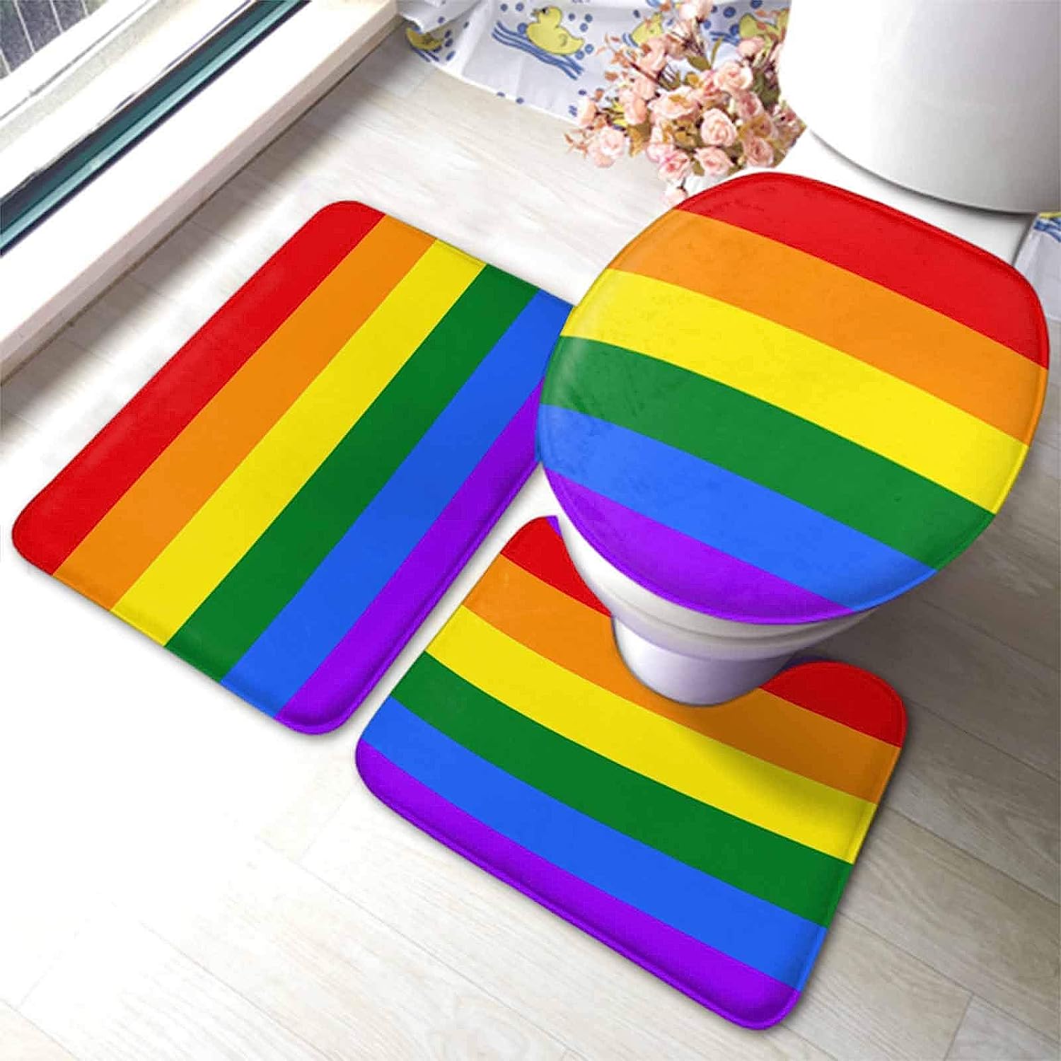 Flag Bath Mat Gay and LGBT Flag Gay Culture Symbol Bathroom Mat Set 3 ...