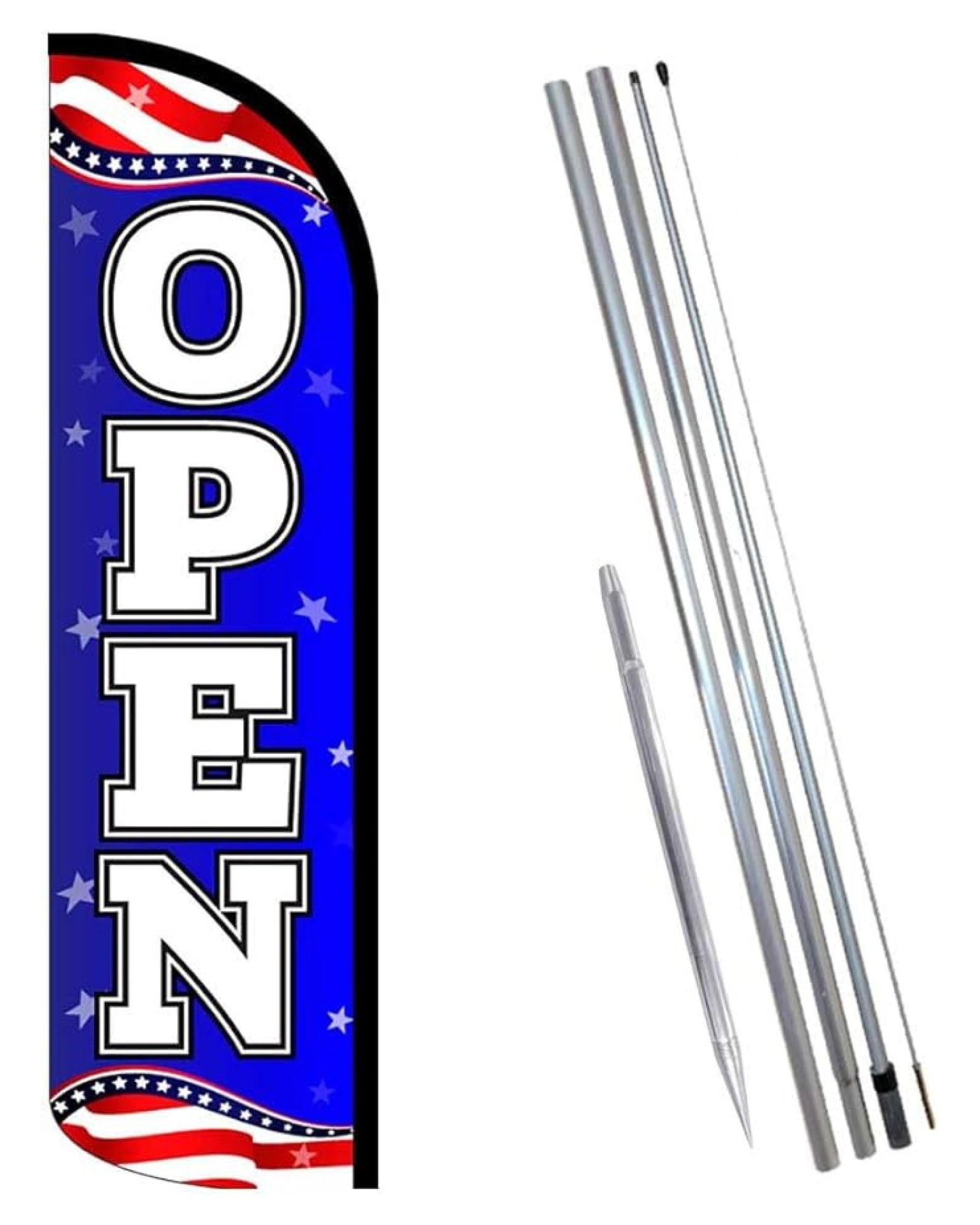 Flag Bundle (11.5' Tall Flag, 15' Tall Flagpole, Ground Mount Stake ...