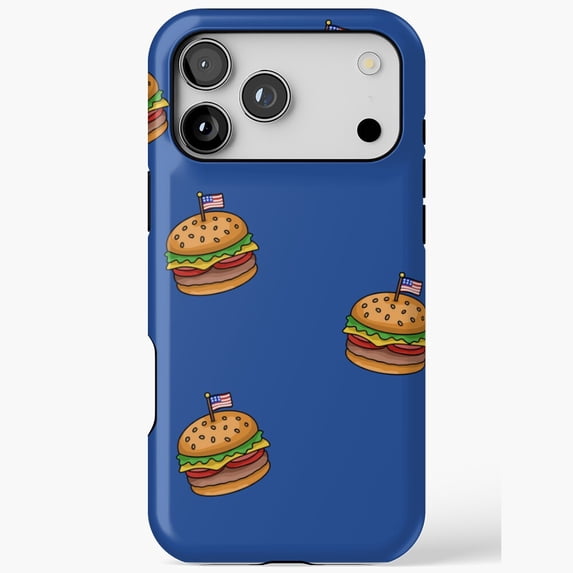 Flag Burger Delicious Food Pattern for iPhone Case 11 to 17 Pro Max ...