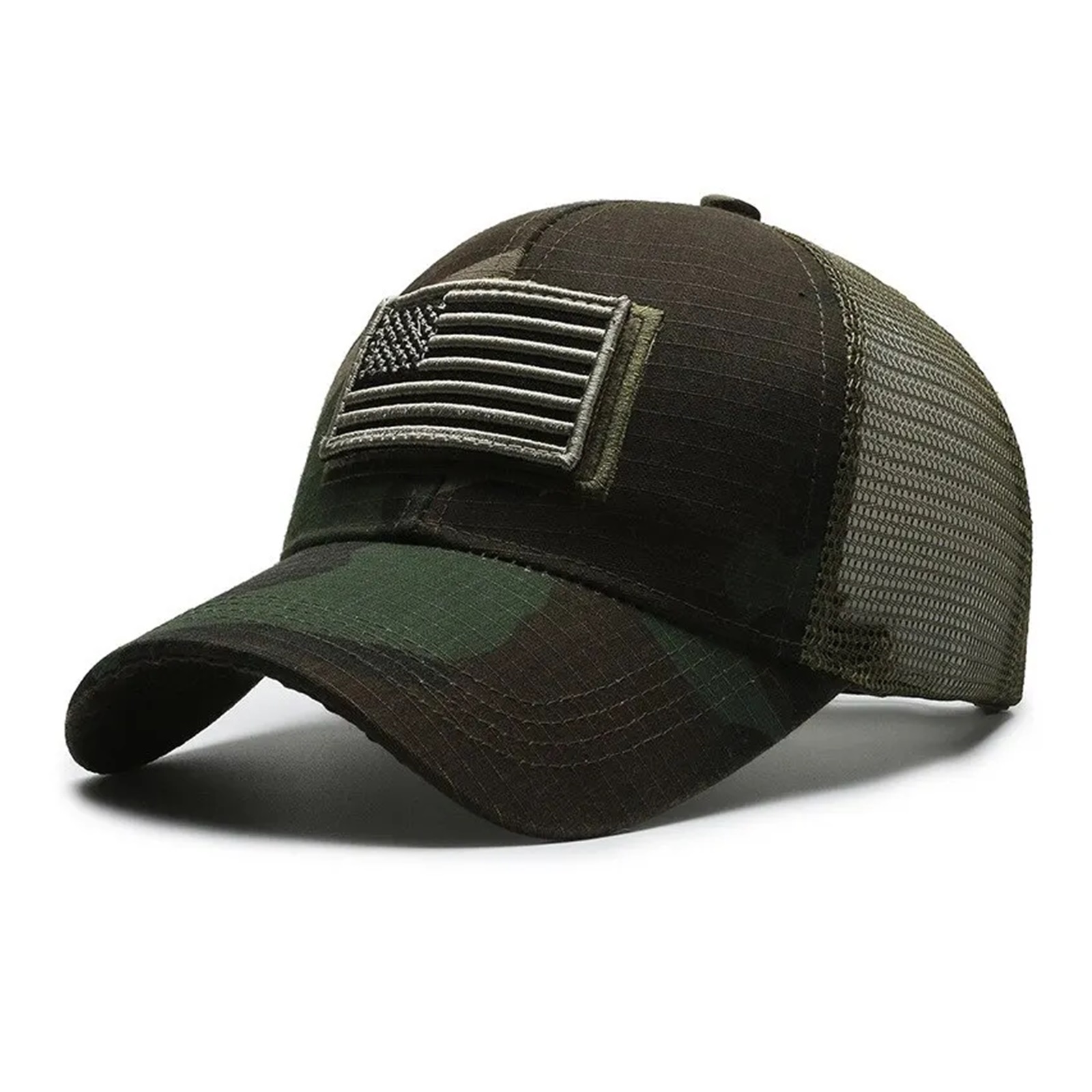 Flag Camouflage Sticker Embroidered Baseball Cap Net Hat Men Outdoor ...