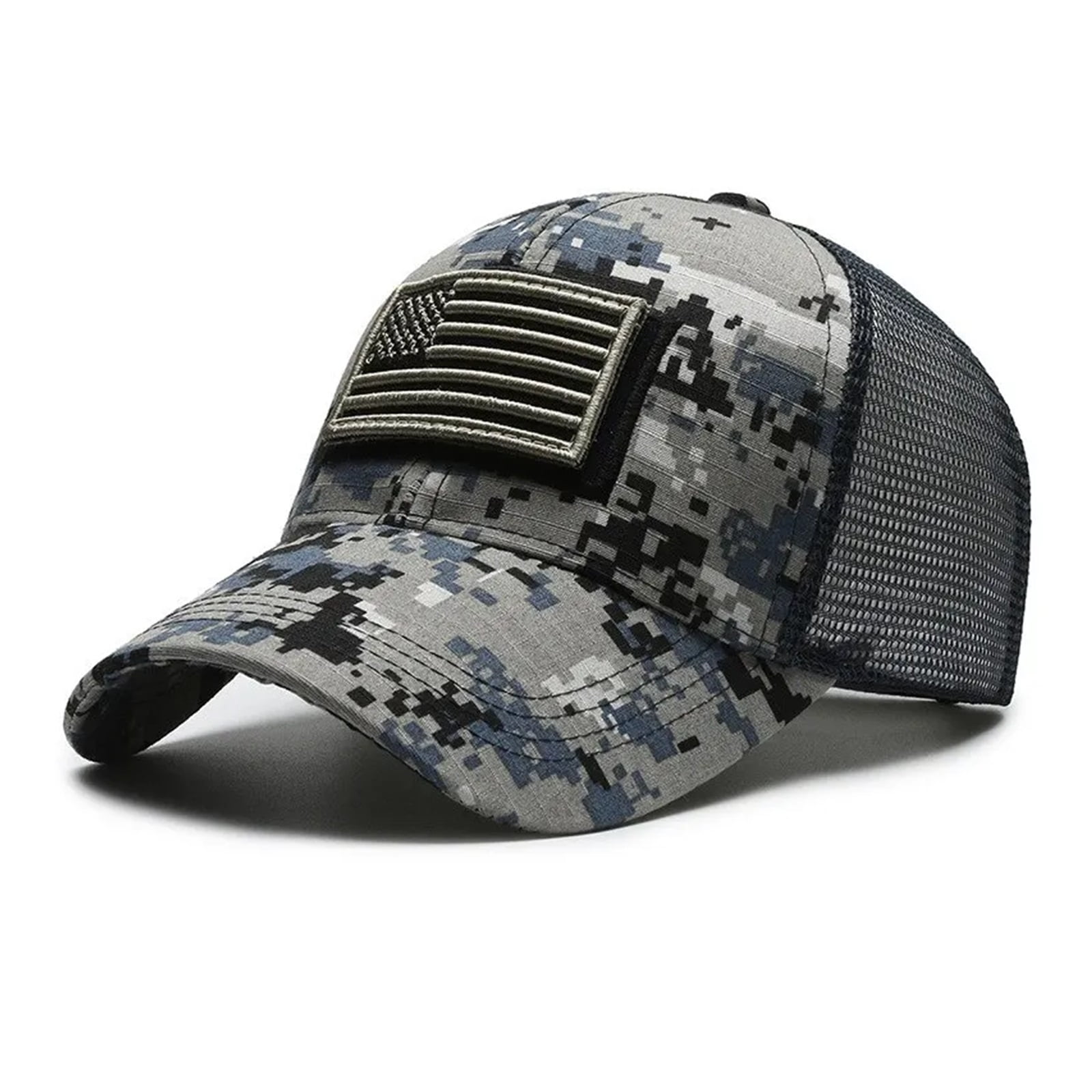 Flag Camouflage Sticker Embroidered Baseball Cap Net Hat Men Outdoor ...