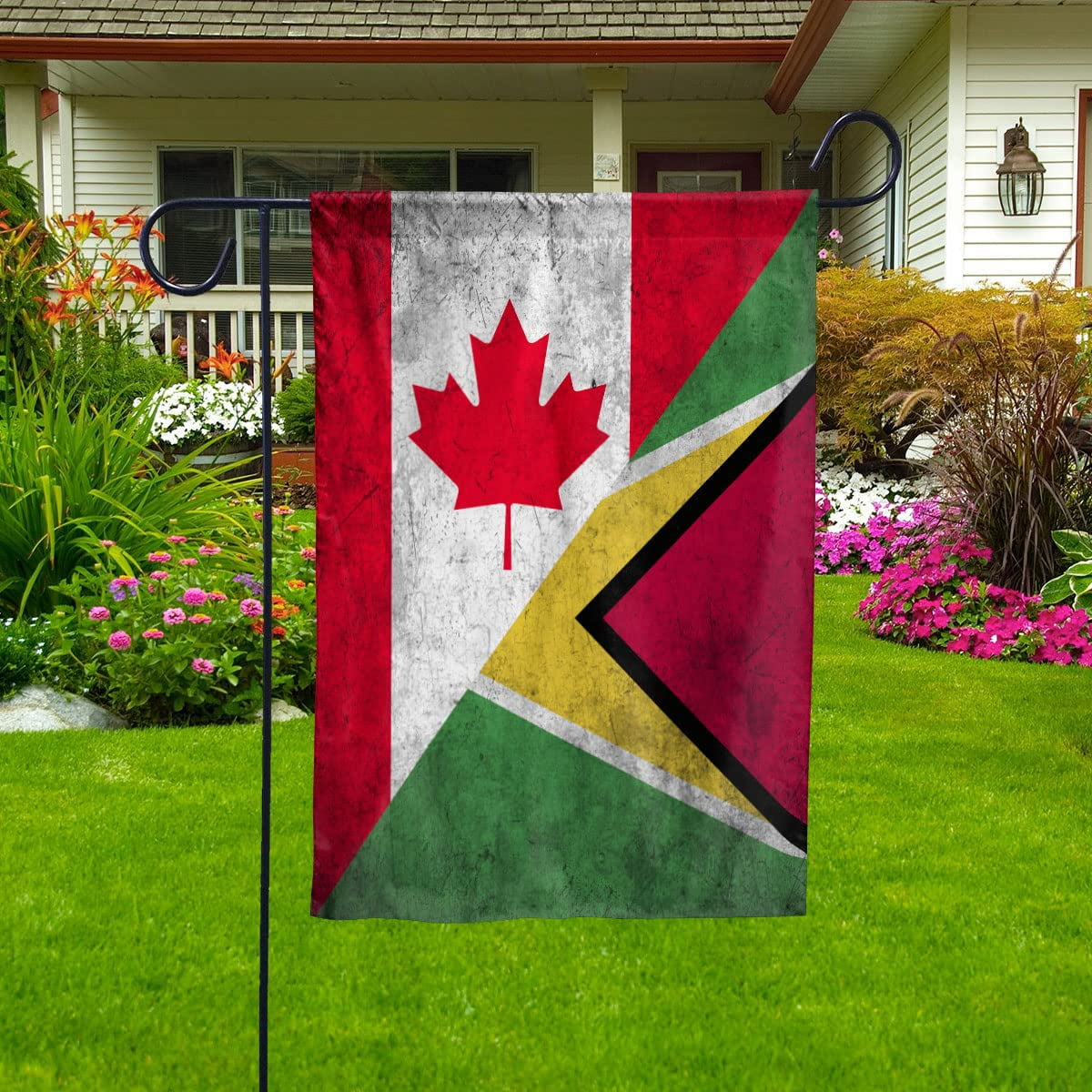 Flag Canada & Guyana Friendship Canadian Guyanese Country Garden Flag Double Sided-Banner Flags ...