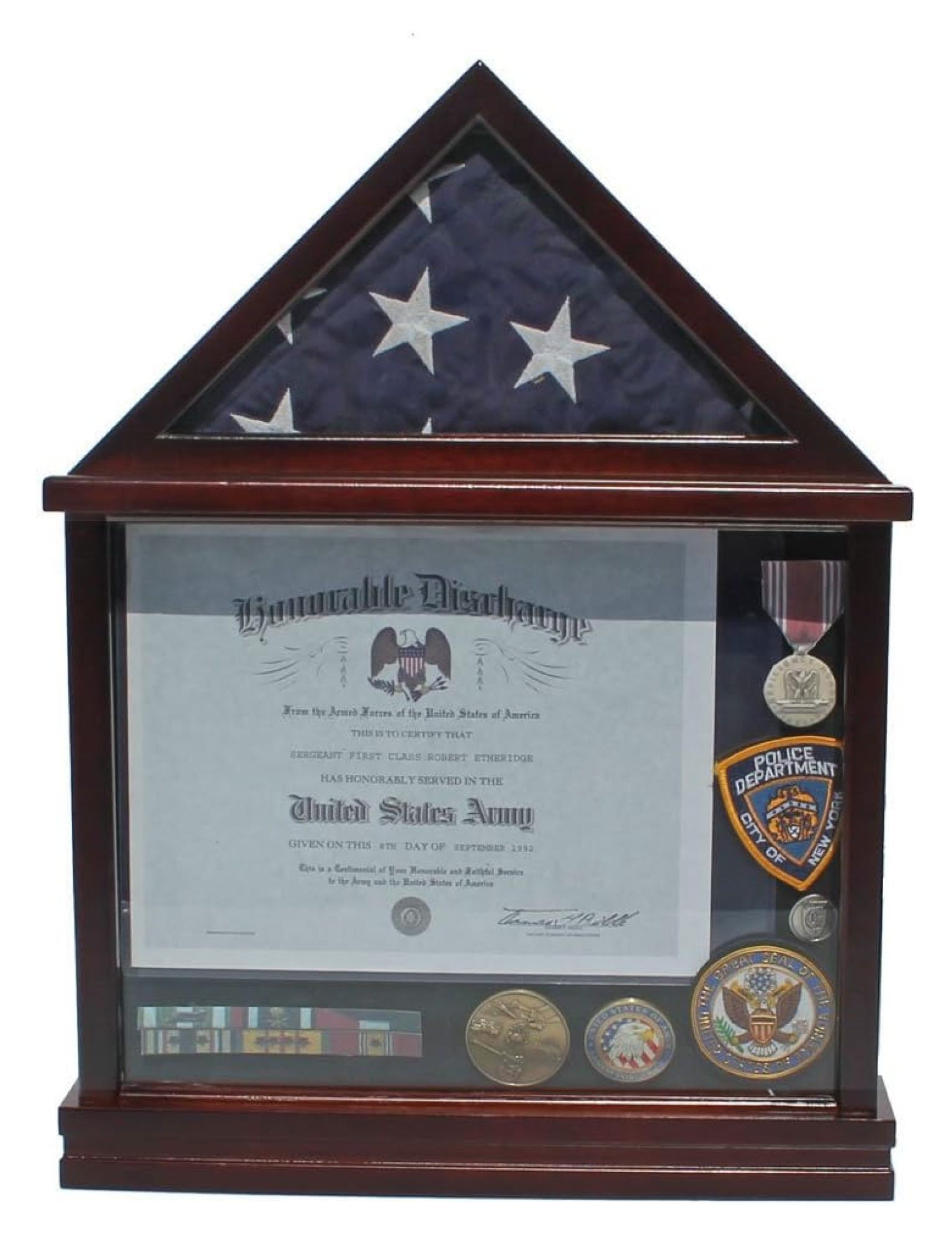 Flag & Certificate Display Case for 3"X5" Flag folded - Walmart.com
