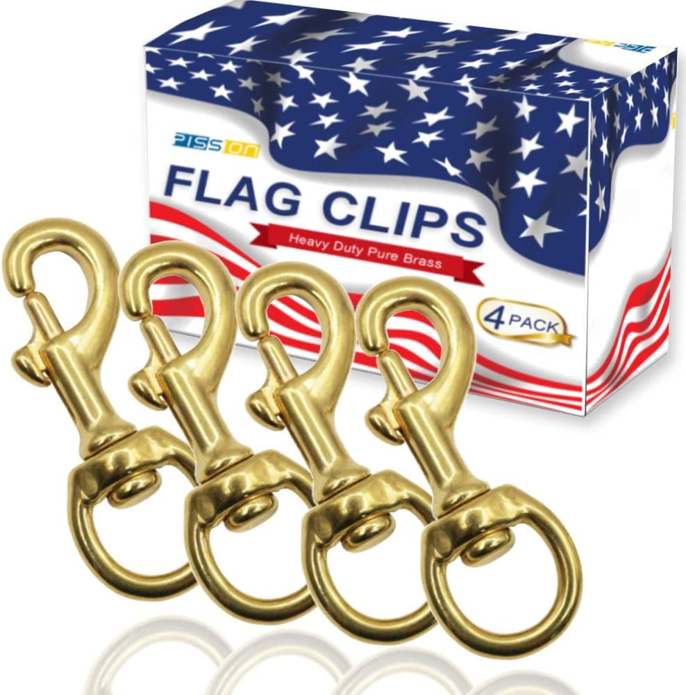 Flag Clips 4 Pack Heavy Duty Brass Swivel Snaps Hook for Rope, Flag ...