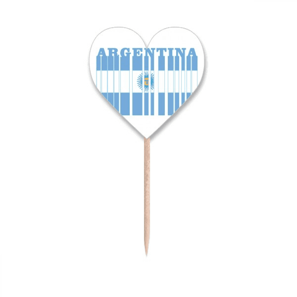 Flag Country Letter Argentina Toothpick Flags Heart Lable Cupcake Picks ...
