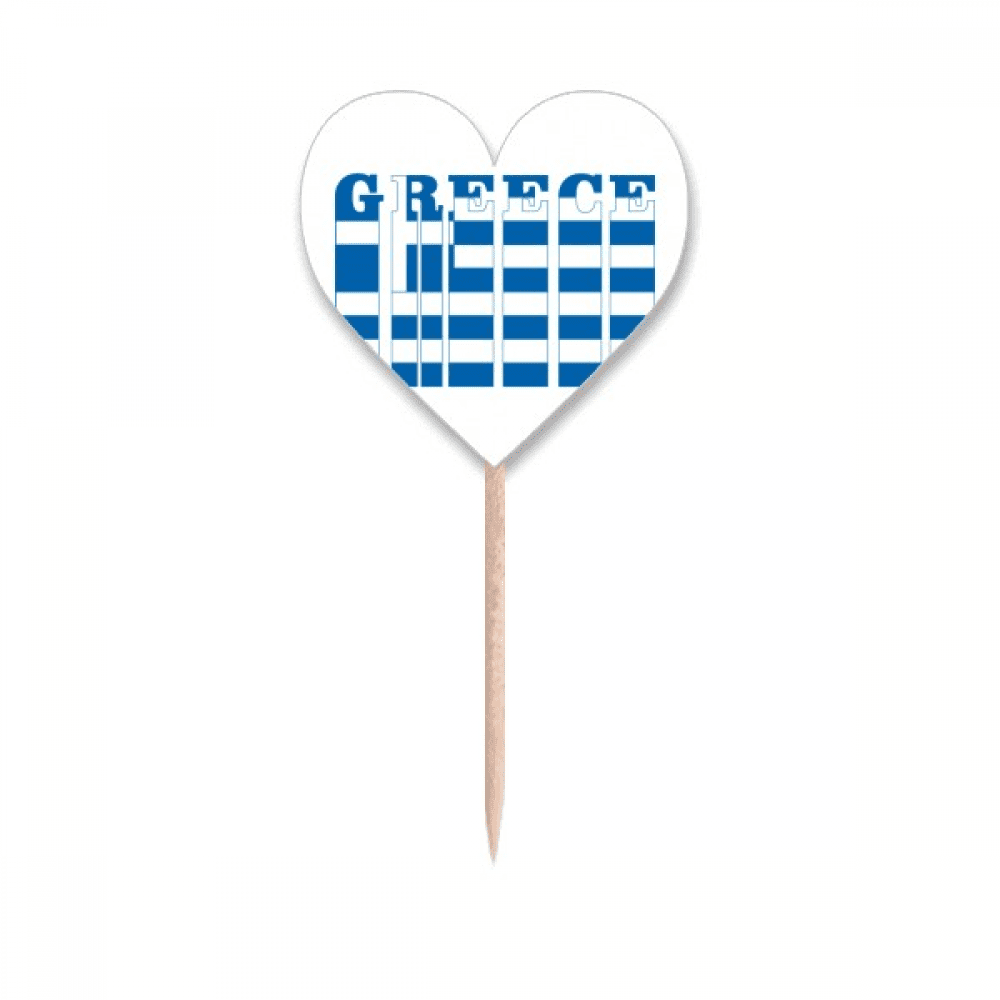Flag Country Letter Greece Toothpick Flags Heart Lable Cupcake Picks ...