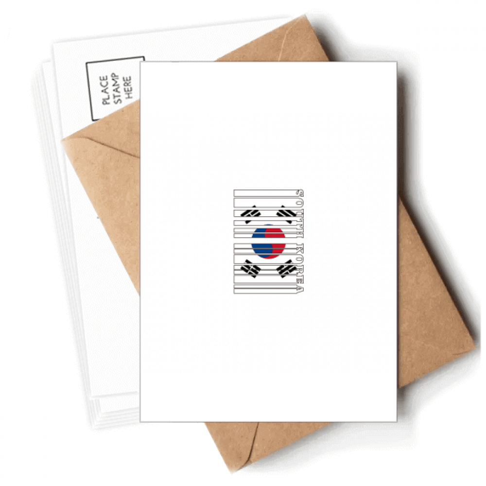 Flag Country Script South Korea Postcards Envelopes Blank Note Cards ...