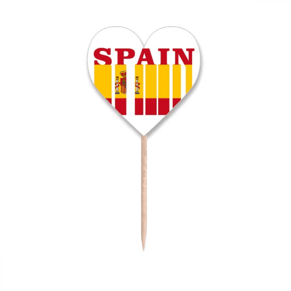 Flag Country Text Spain Art Deco Fashion Toothpick Flags Heart Lable ...