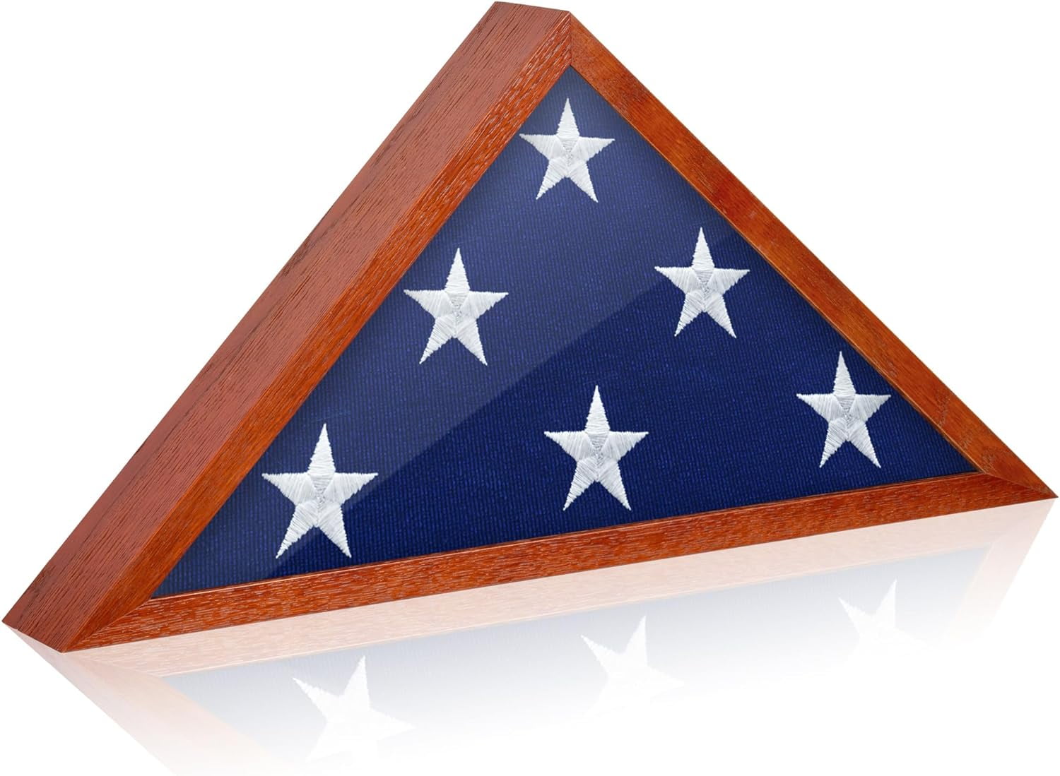 Flag Display Case for 5' x 9.5' American Veteran Burial Flag Solid Oak ...