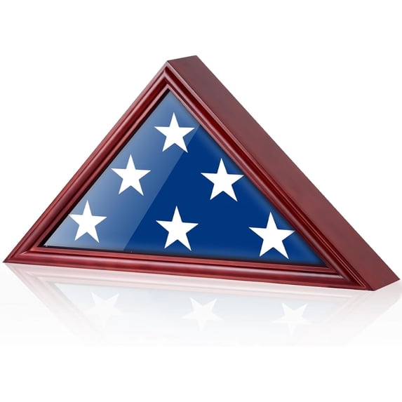 Flag Display Case - 5' x 9.5' Funeral & Military Flag Shadow Box with ...