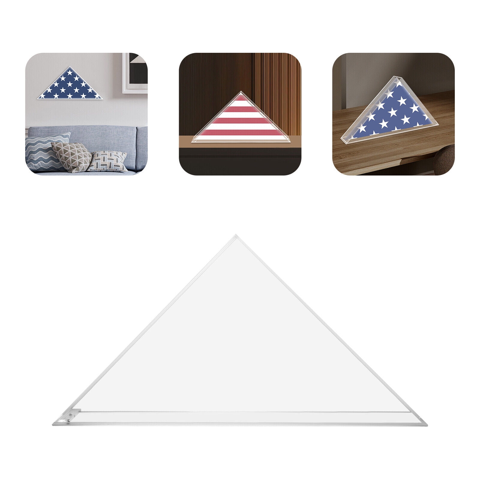 Flag Display Case Clear Acrylic Flag Box Triangle Holder for Table Wall ...
