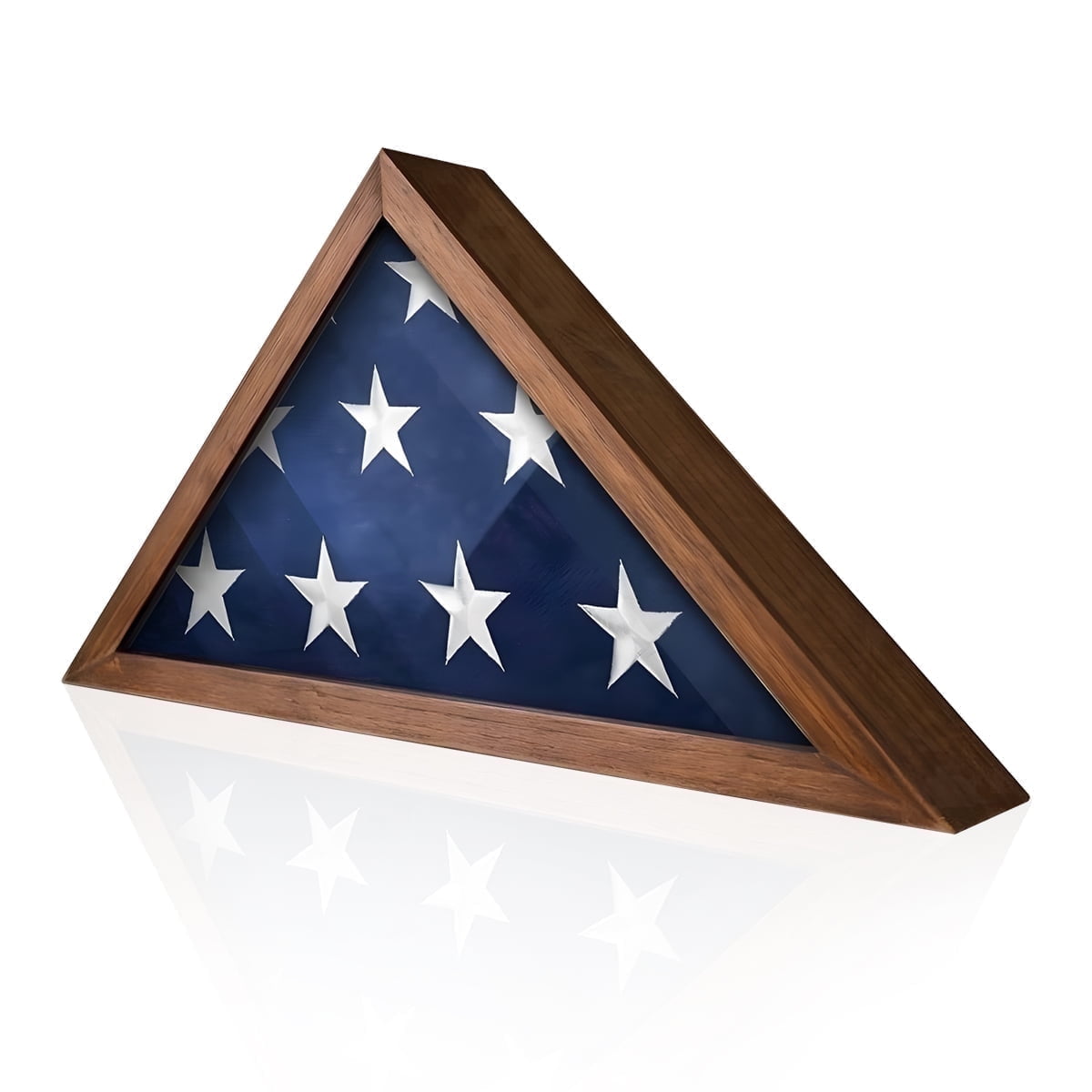 Flag Display Case, Solid Wood Frame for American Veteran Burial Flag ...