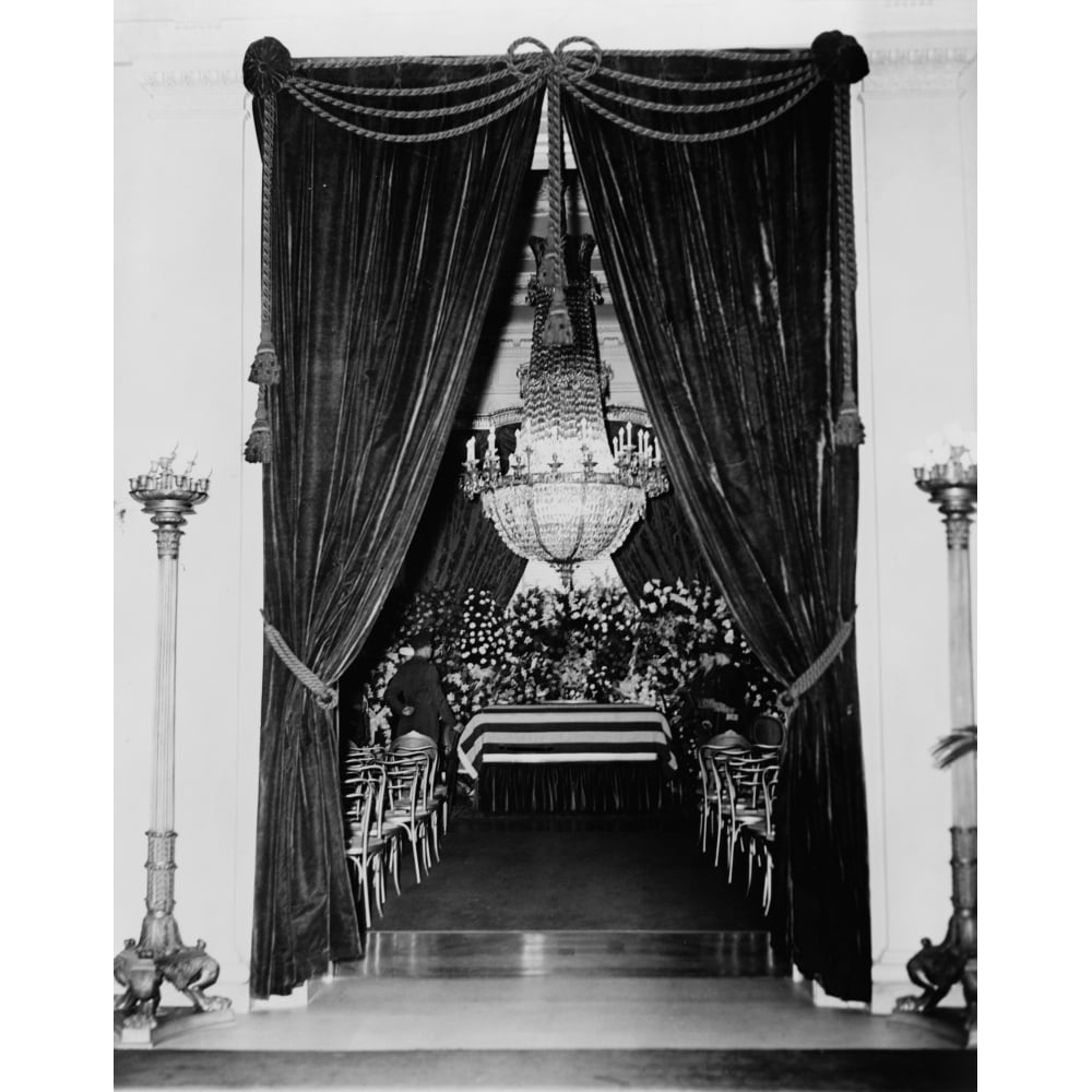 Flag-Draped Casket Of President Franklin D. Roosevelt In East Room Of ...