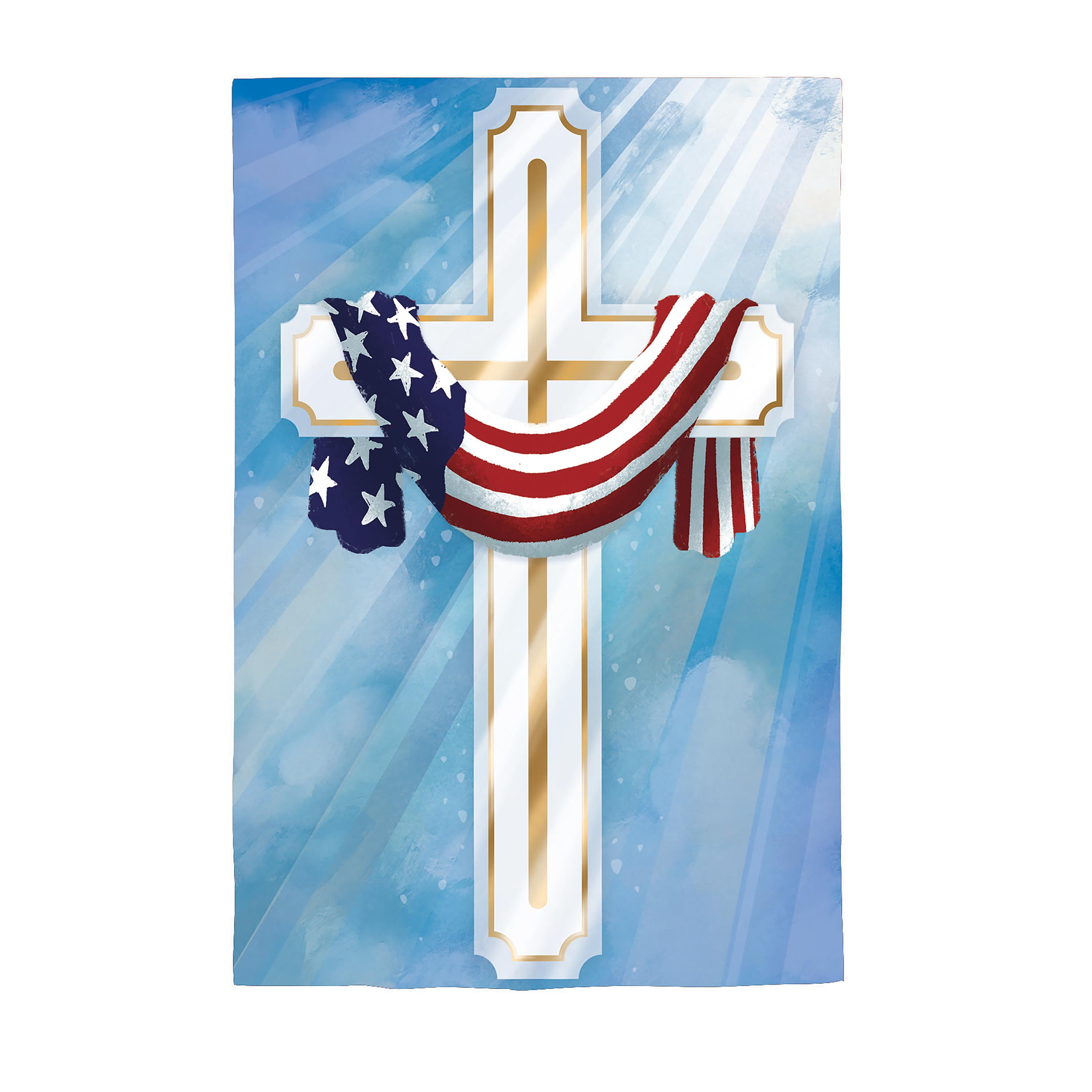 Flag Drapped Cross Suede House Flag - Walmart.com