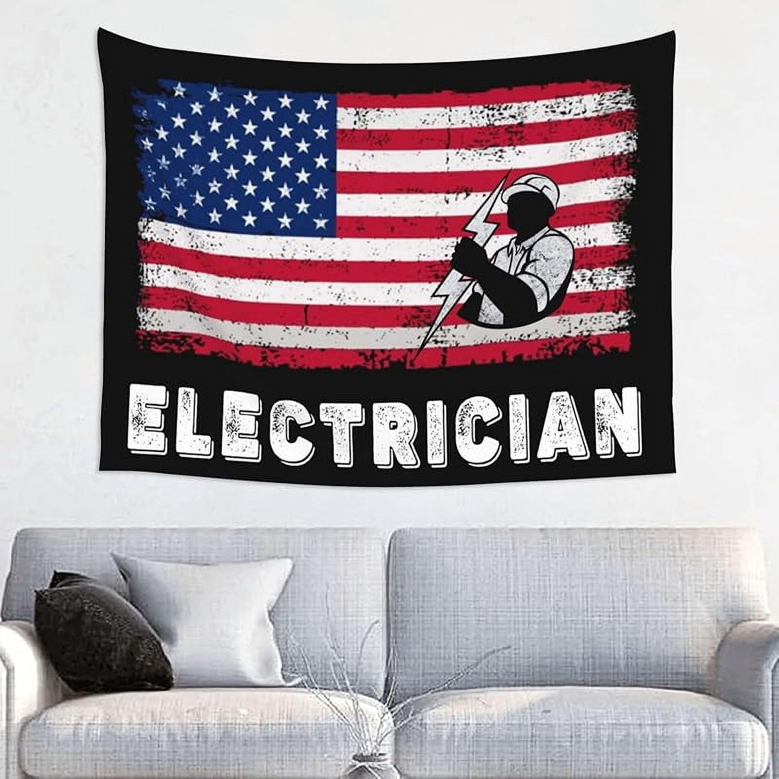 Flag Electrician Tapestry Poster 29 x 37 inches Home Decor, Wall ...