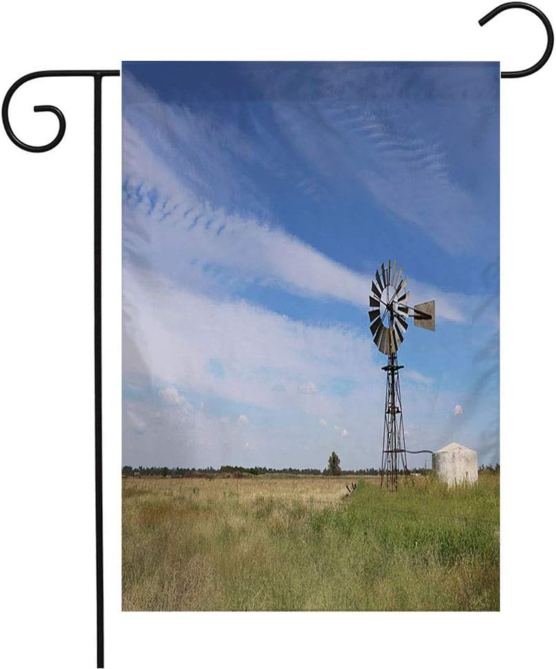 Flag Farmland Sky Windmill Energy Water Tank Parks Blue Pump Farm ...