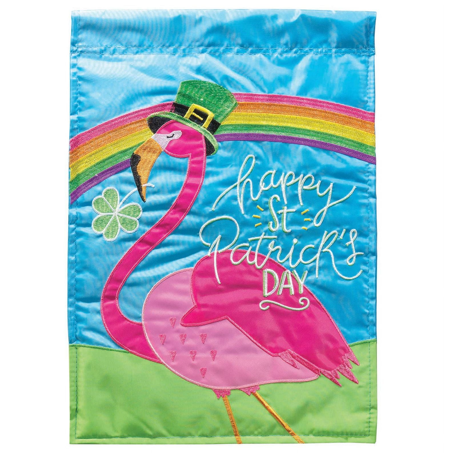Flag Flamingo St Patricks Day 13x18 - Walmart.com