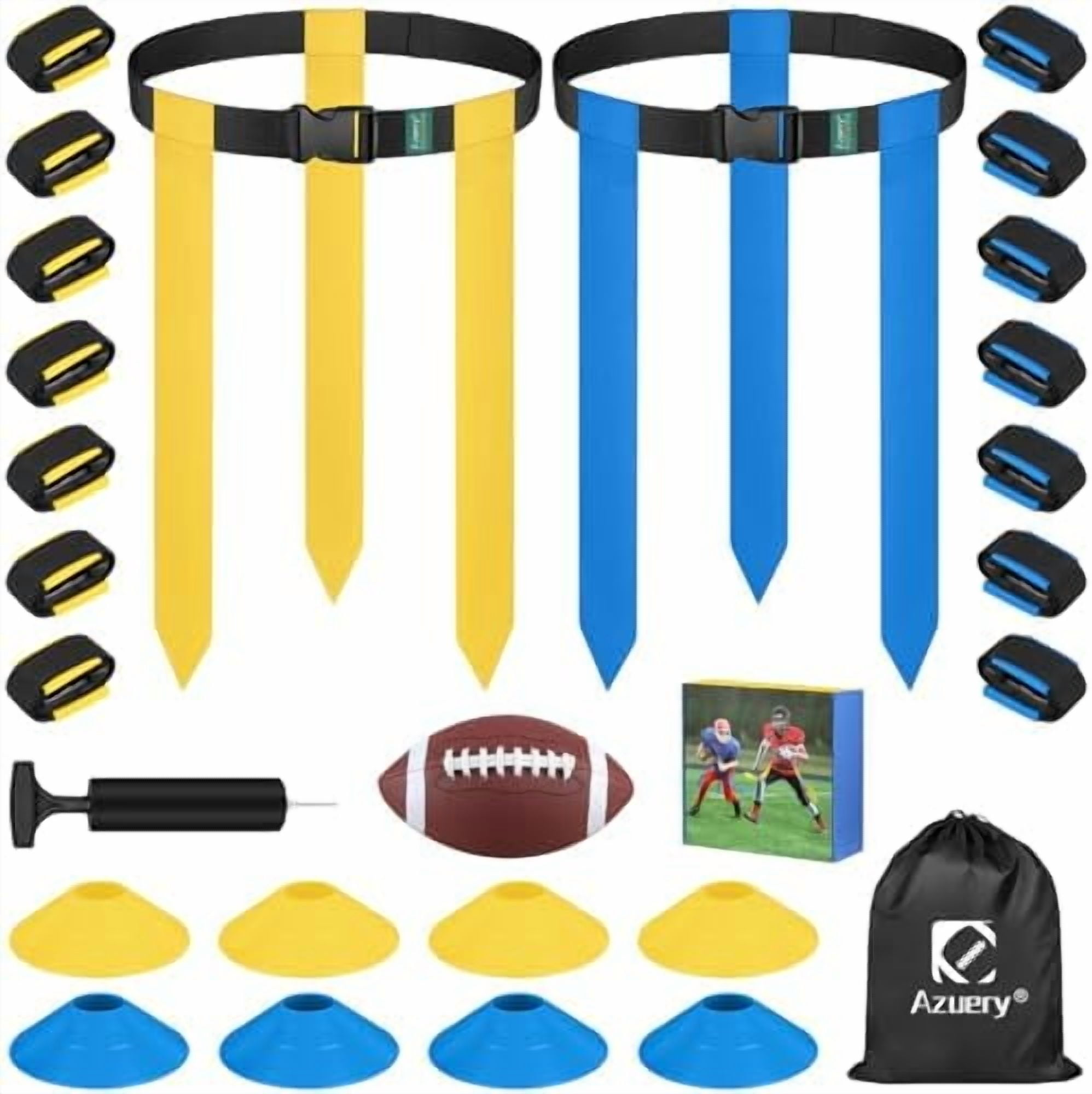 Flag Football Set - 14 Player Adjustable Flag Football Belts, Contains ...