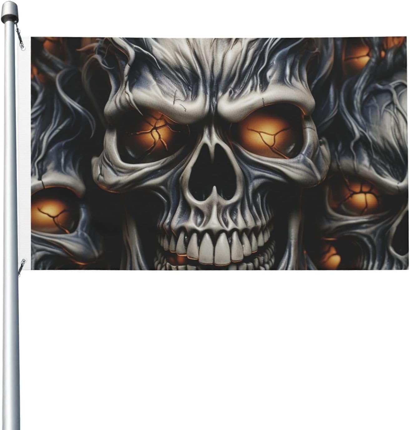 Flag Garden Flag for Outside Cool Evil Skull Double Sided Holiday Flag ...