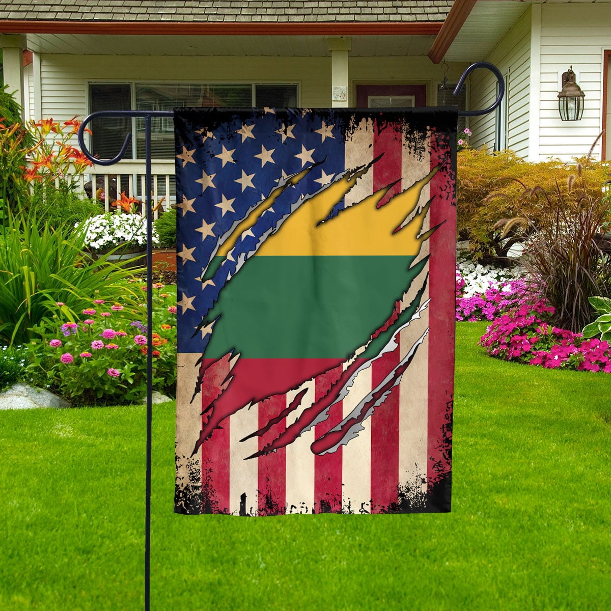 Flag Half American Flag Lithuanian Proud In Lithuania U.S.A Friendship ...
