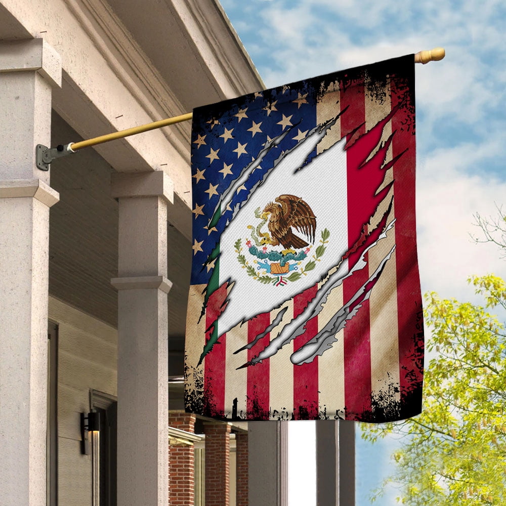 Flag Half American Flag Mexican Proud In Mexico U.S.A Friendship Root ...