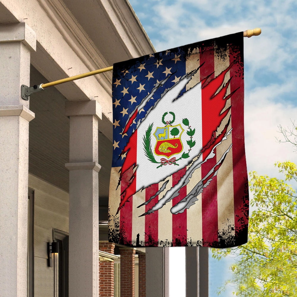 Flag Half American Flag Peruvian Proud In Peru U.S.A Friendship Root ...