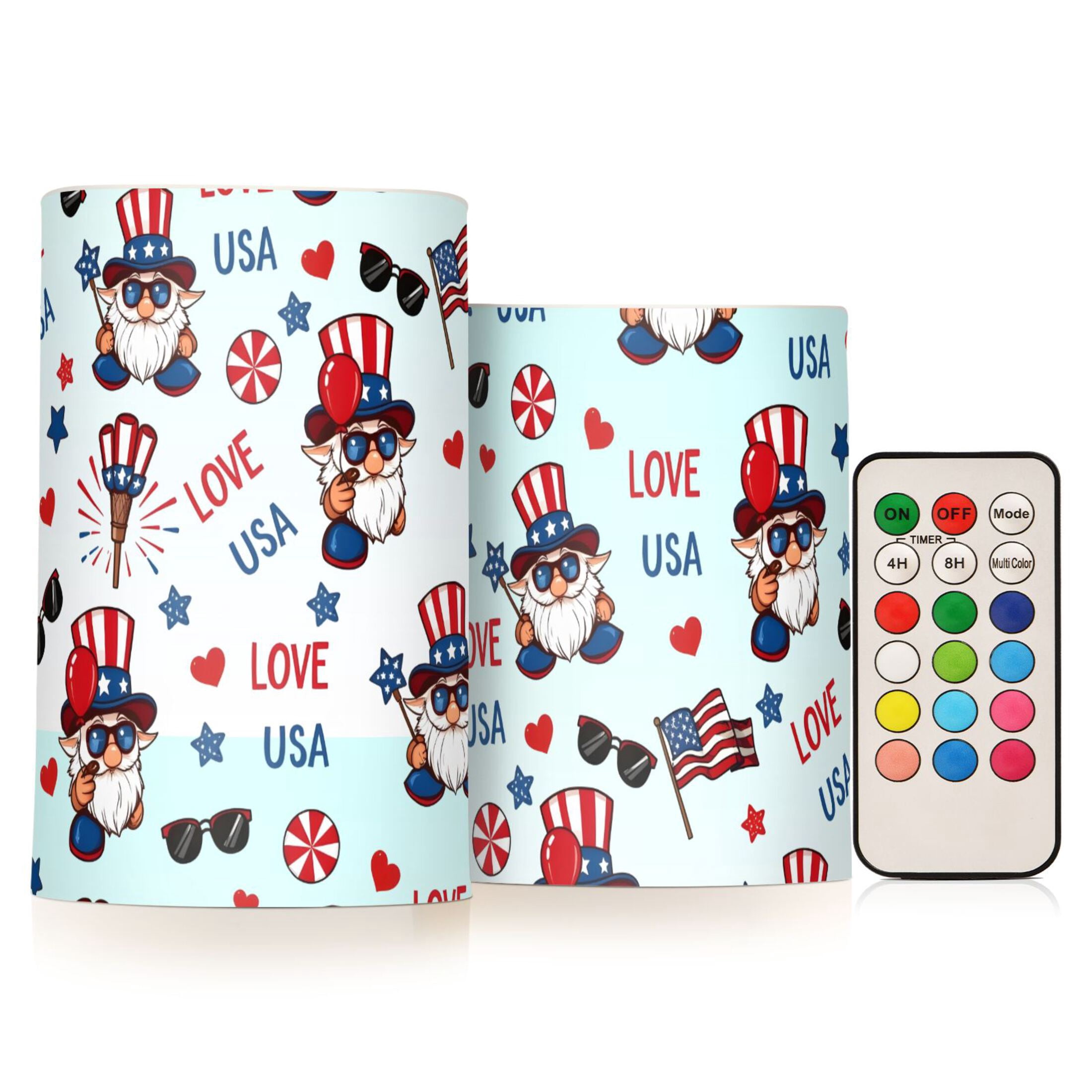 Flag Hat Flickering Flameless Candles Battery Operated with Remote ...