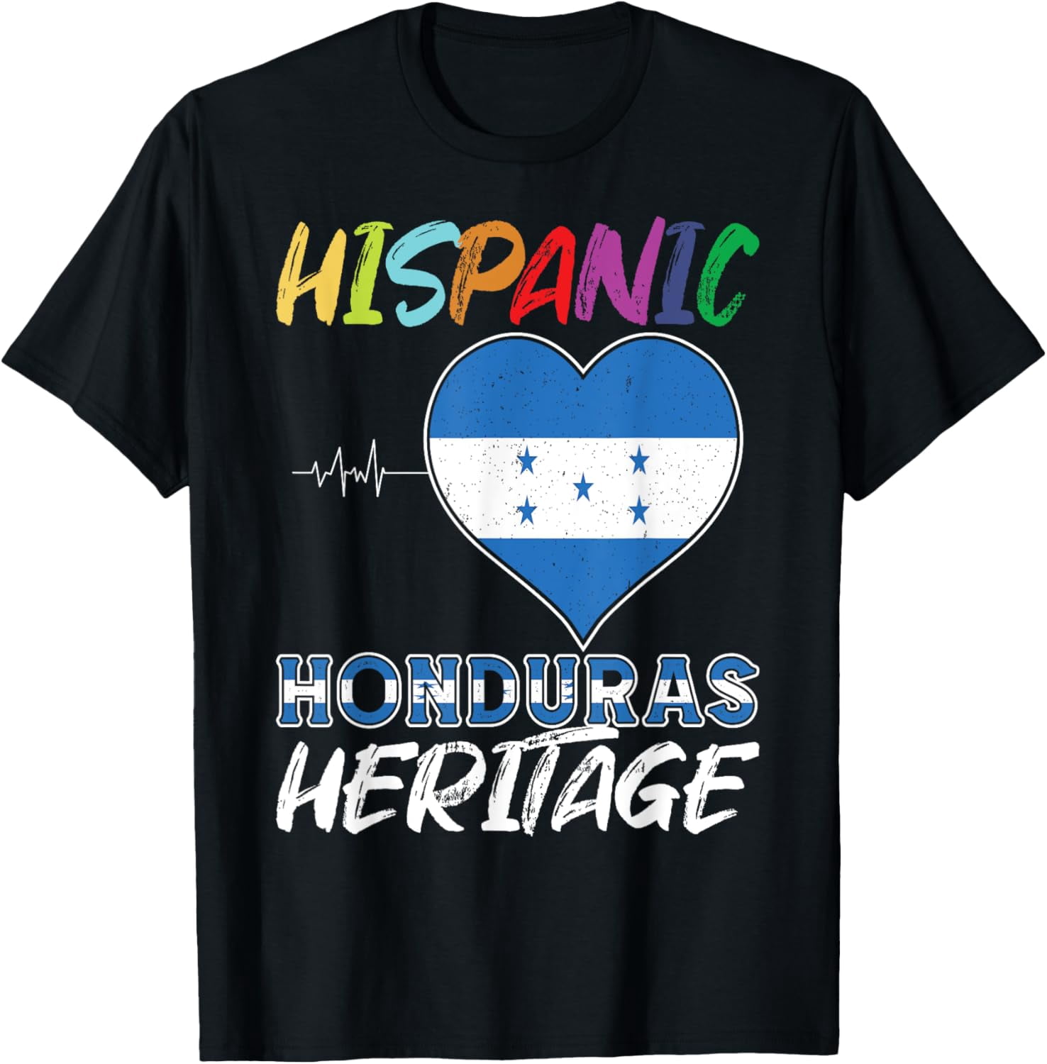 Flag Hispanic Heritage Honduras Map Latino Heritage Month T-Shirt ...