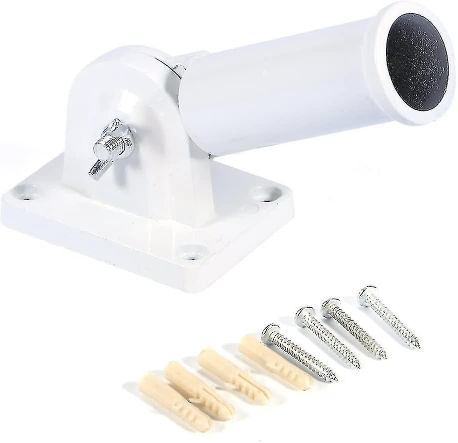 Flag Holder Wall Mount Adjustable Holder Bracket White Metal Flag Pole ...