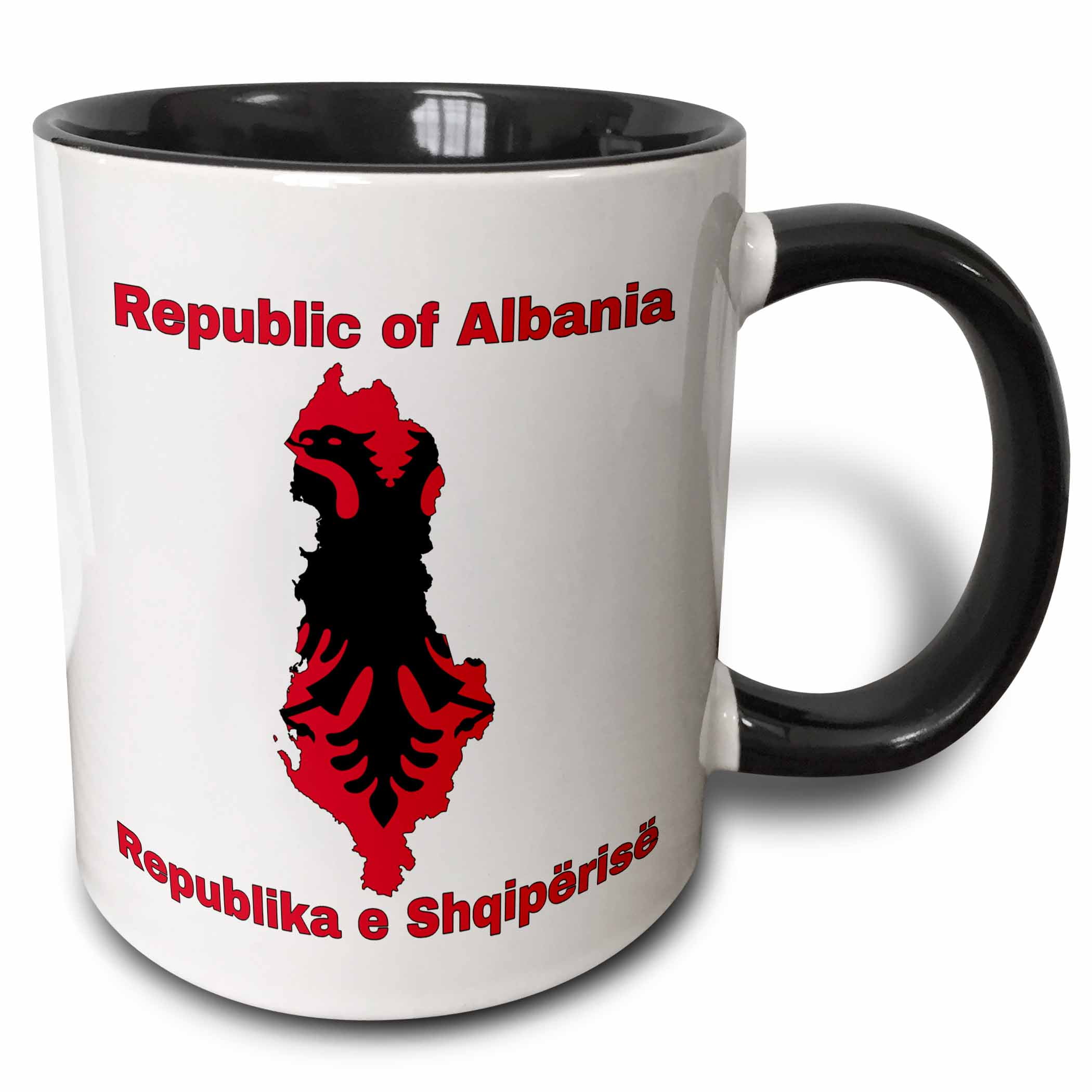 3drose, Flag in Map of Albania. Republic of Albania in Both English ...