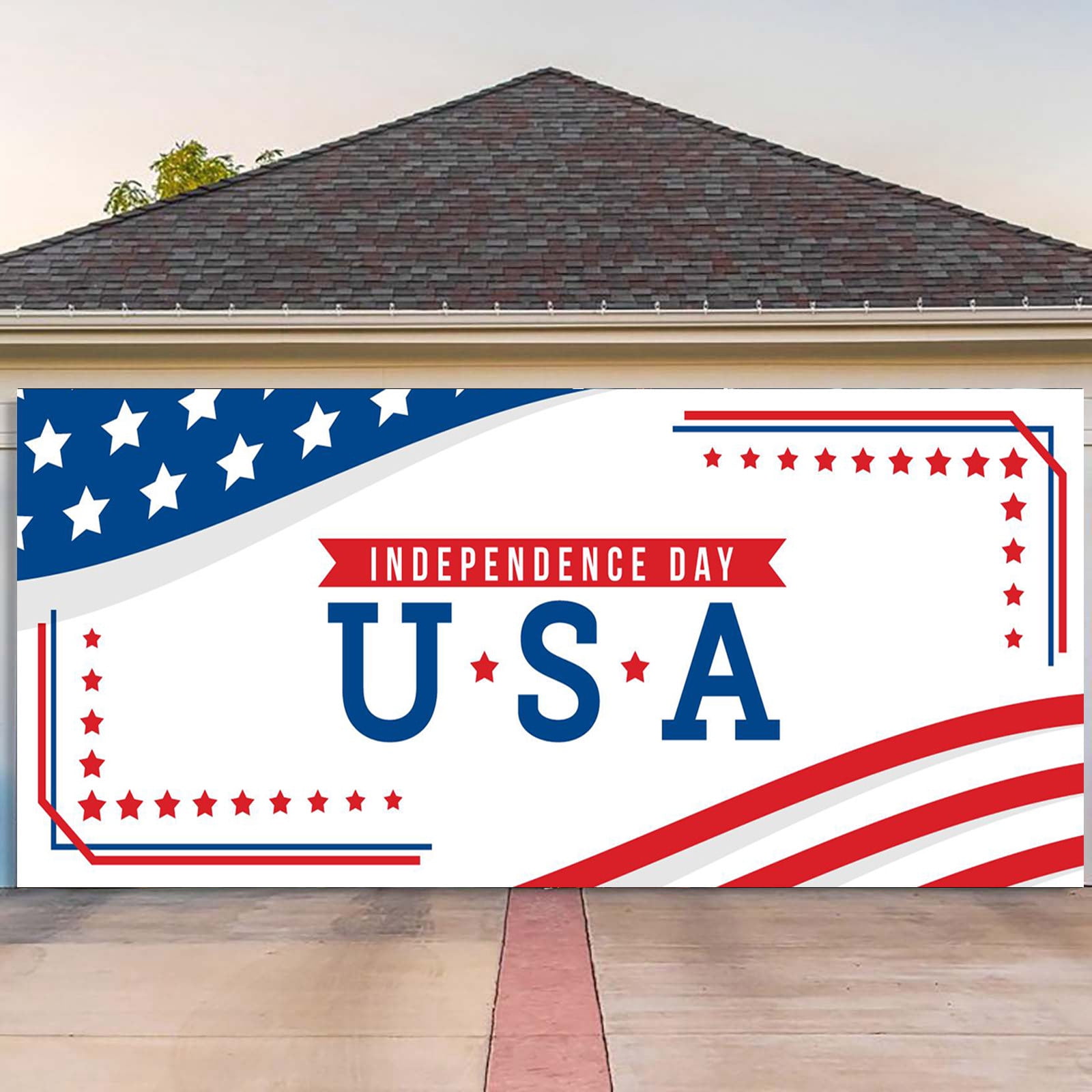 Flag,Independence Day Anniversary Garage Door Decoration Independence ...