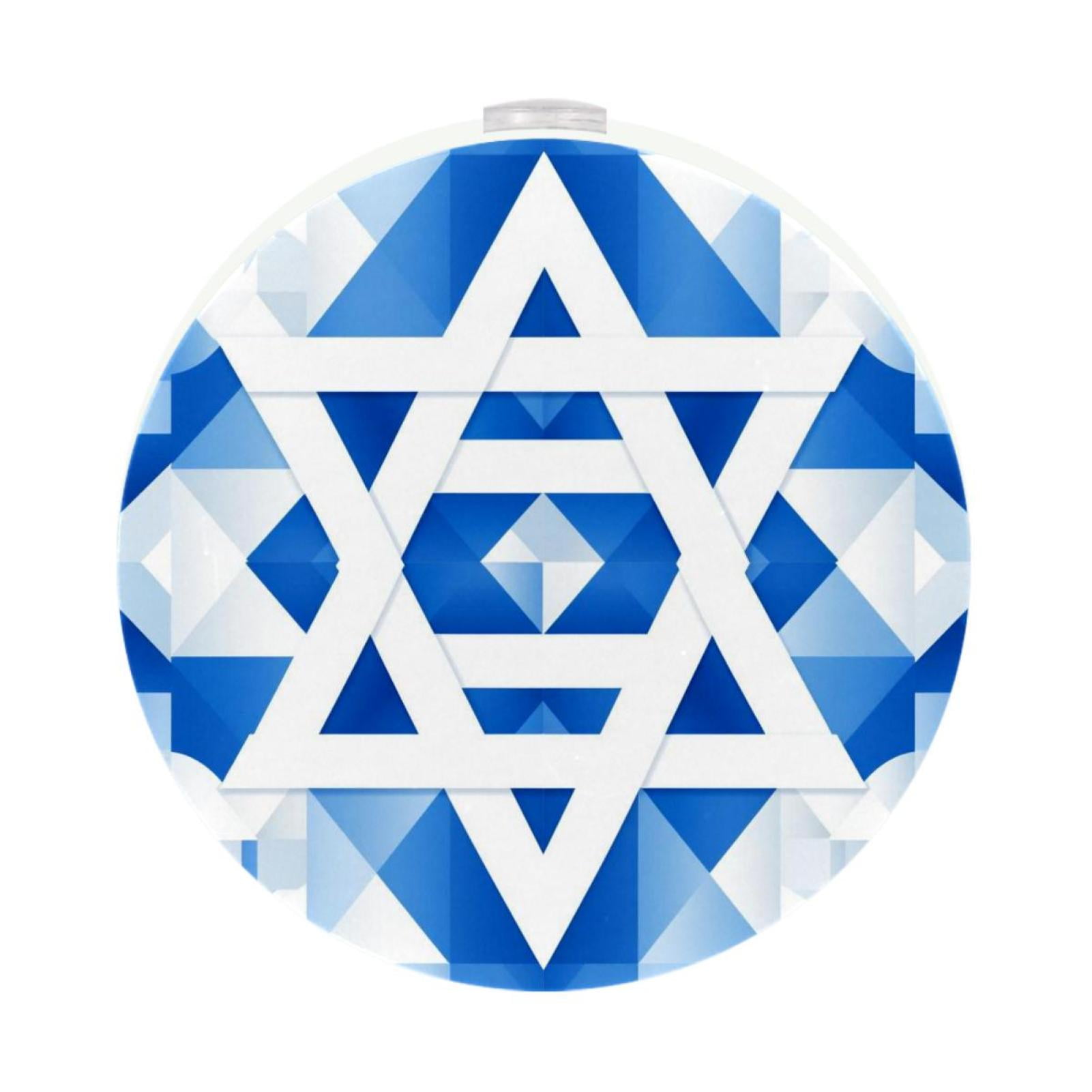 Flag of Israel LED Round Night Light-2PCS, Energy Efficient Plug-in ...