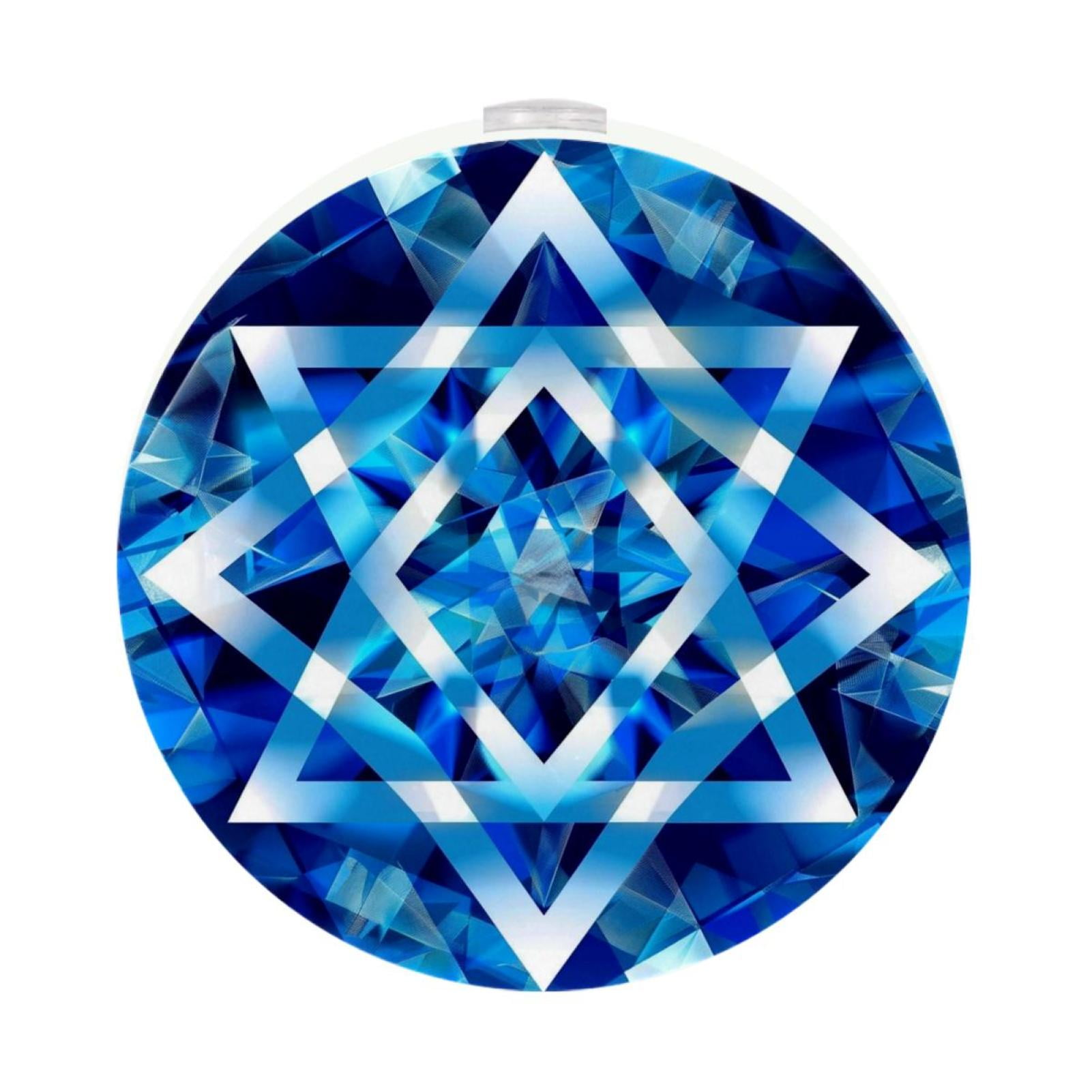 Flag of Israel LED Round Night Light - 2PCS, Plug-in Dusk-to-Dawn ...