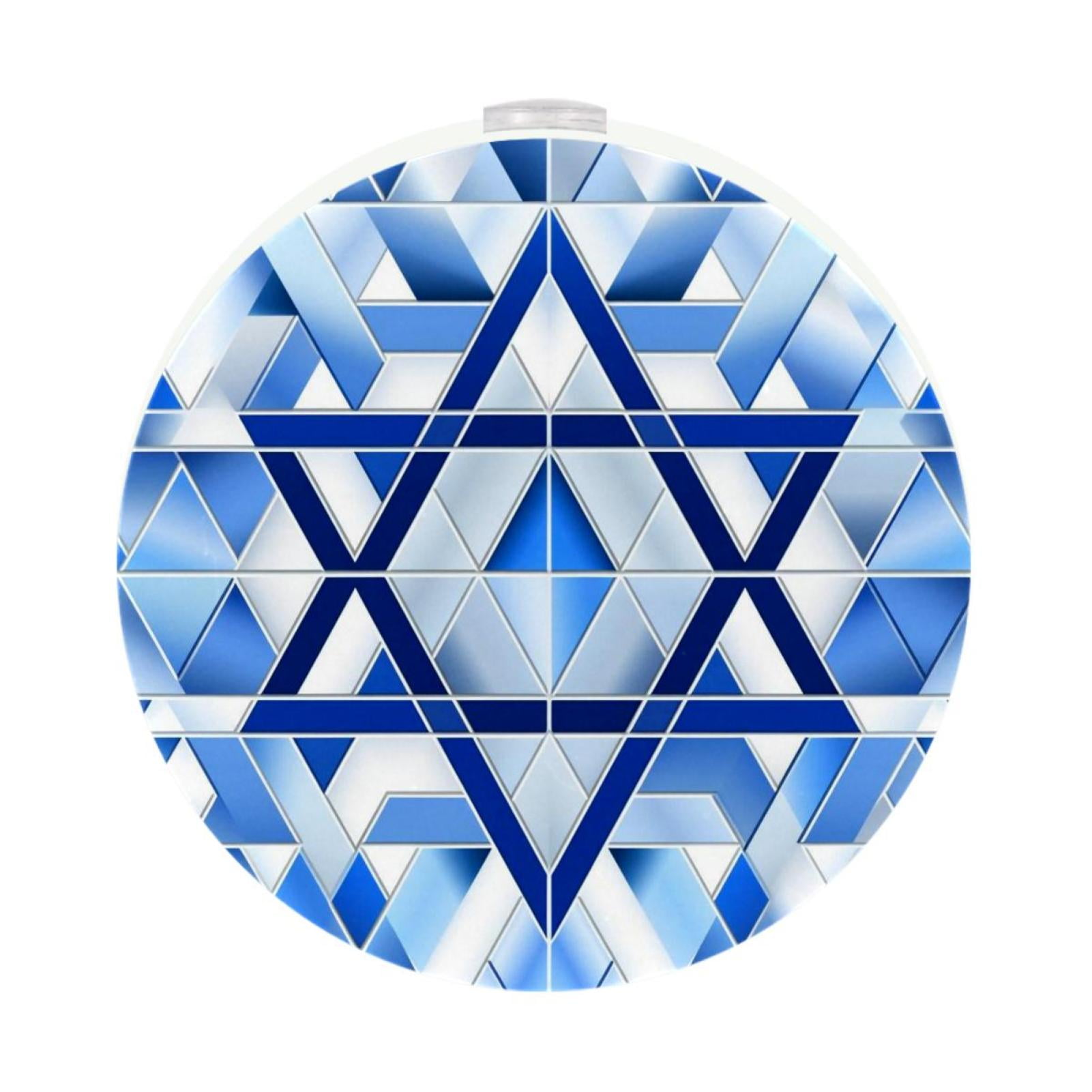 Flag of Israel LED Round Night Light - 2PCS, Plug-in Dusk-to-Dawn ...