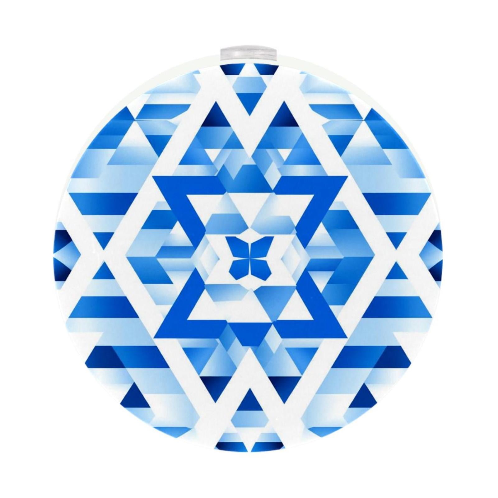 Flag of Israel LED Round Night Light - 2PCS, Plug-in Dusk-to-Dawn ...