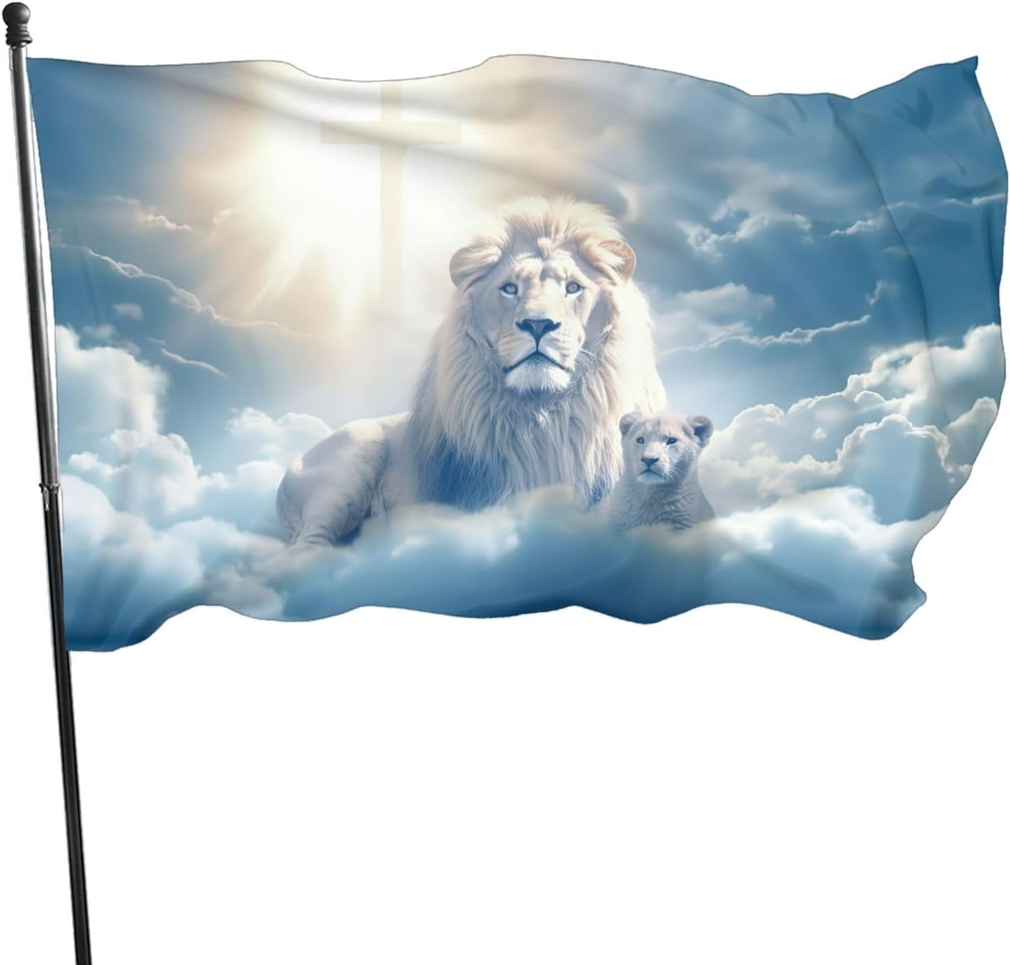 Flag Jesus Lion Cross Faith 2x3 Ft Decorative Flag Banner Suitable For ...