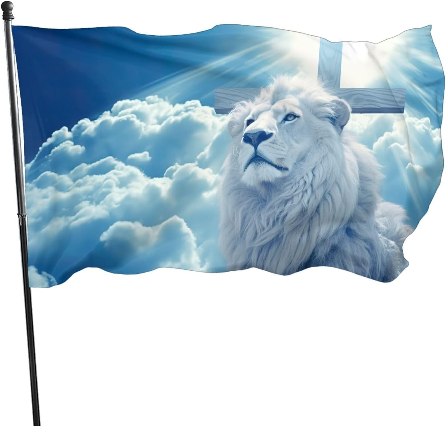 Flag Jesus Lion Cross Faith 2x3 Ft Decorative Flag Banner Suitable For ...