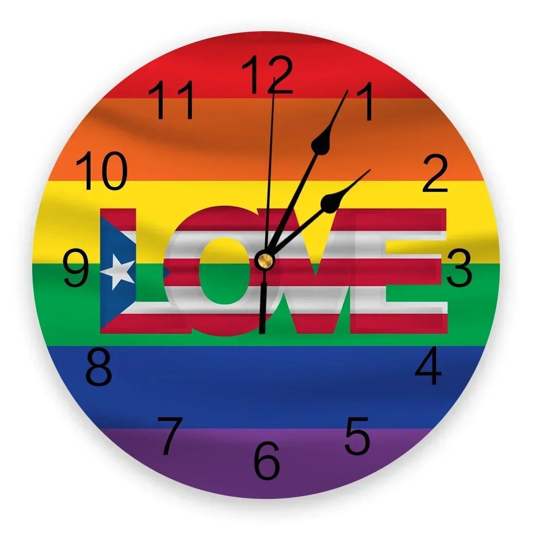 Flag Lgbt Pride 3d Wall Clock Modern Design Farmhouse Decor Kitchen ...