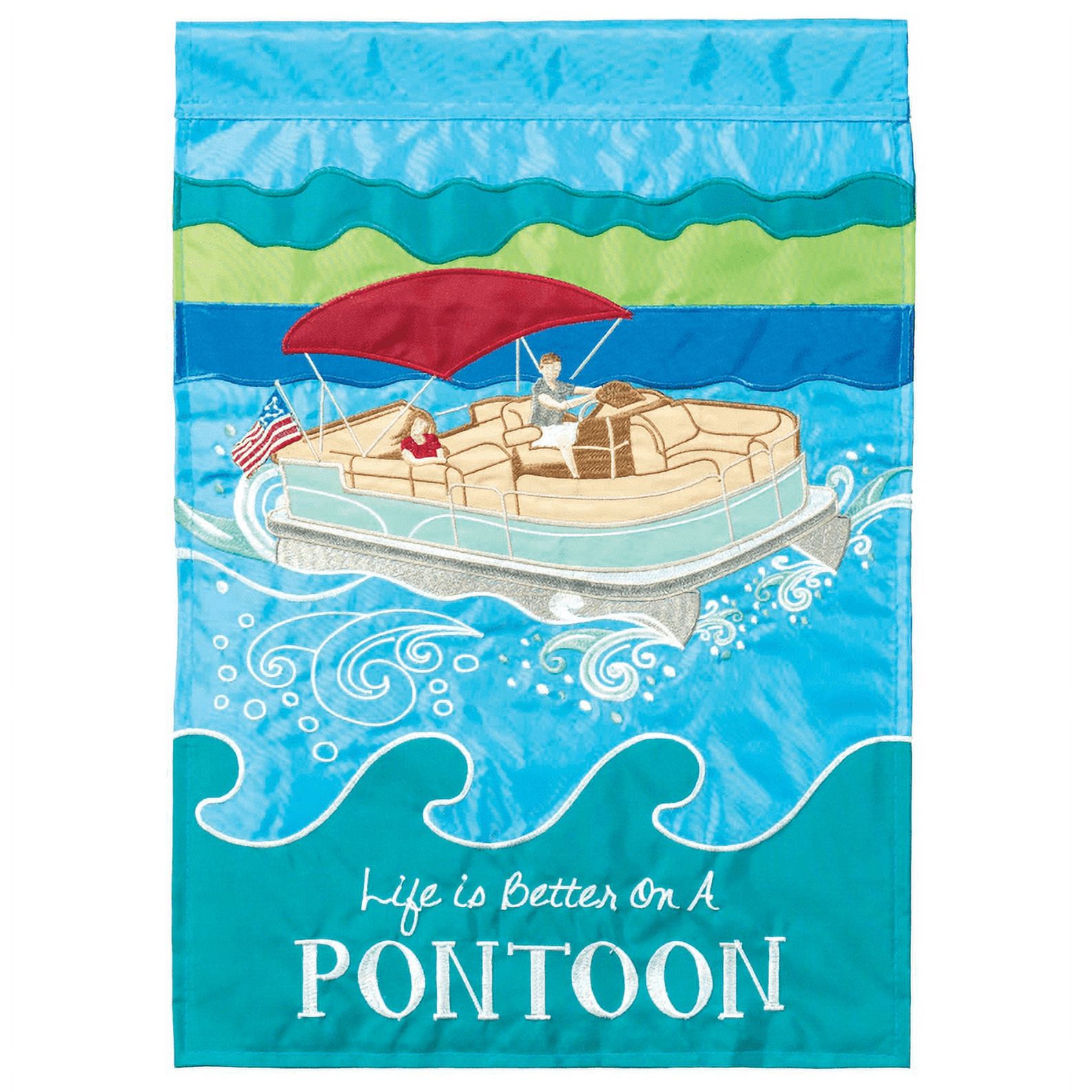 Magnolia Garden Life Better on Pontoon Boat on Water 13 x 18 Inch ...