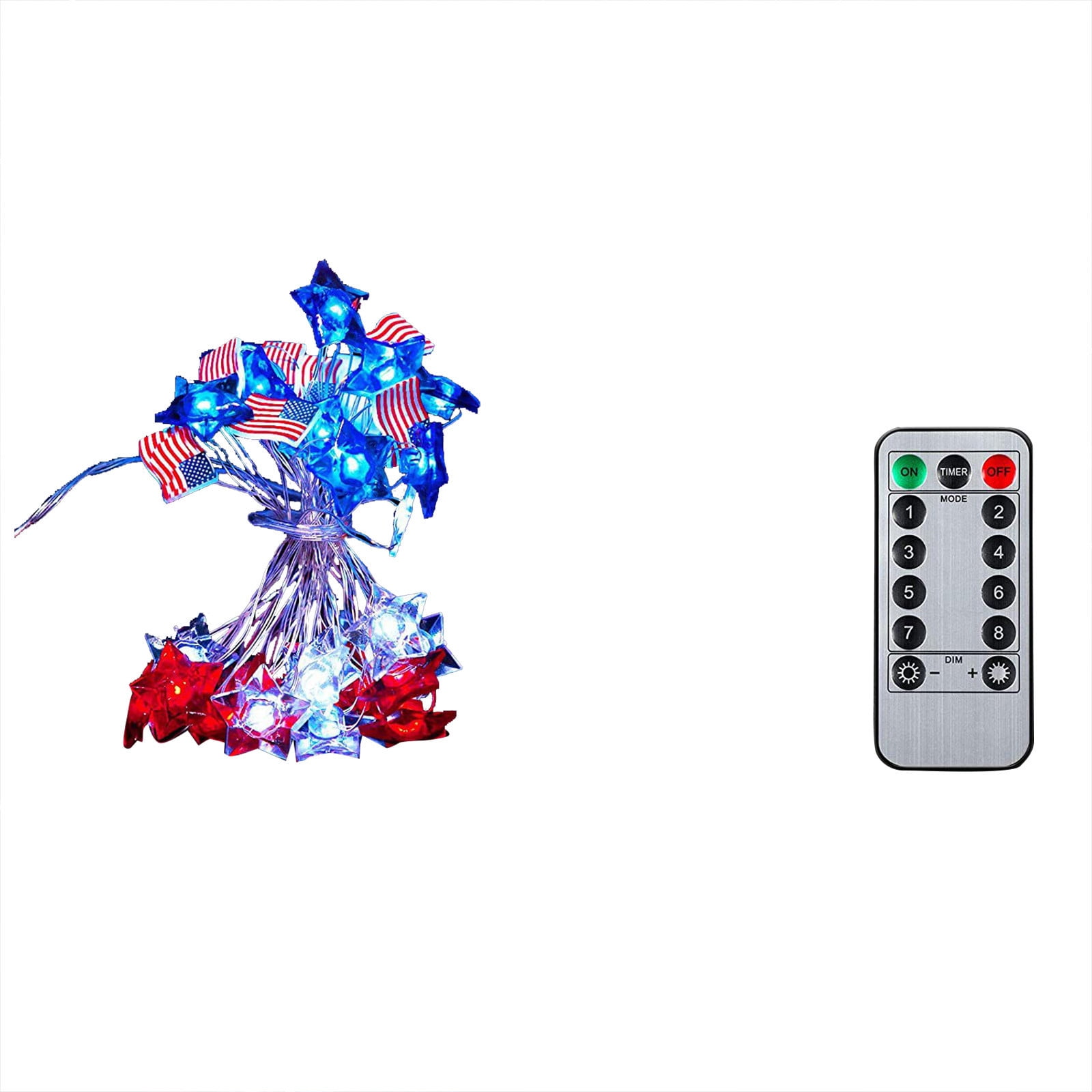 Flag Light String Independence Day Decorative String Lights Led Red ...